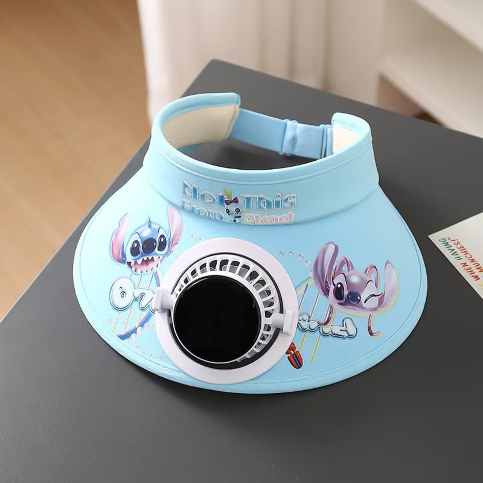 2025 NEW Stitch Solar Powered Fan Hat Wide Solar Fan Hat for Kids Boys ...