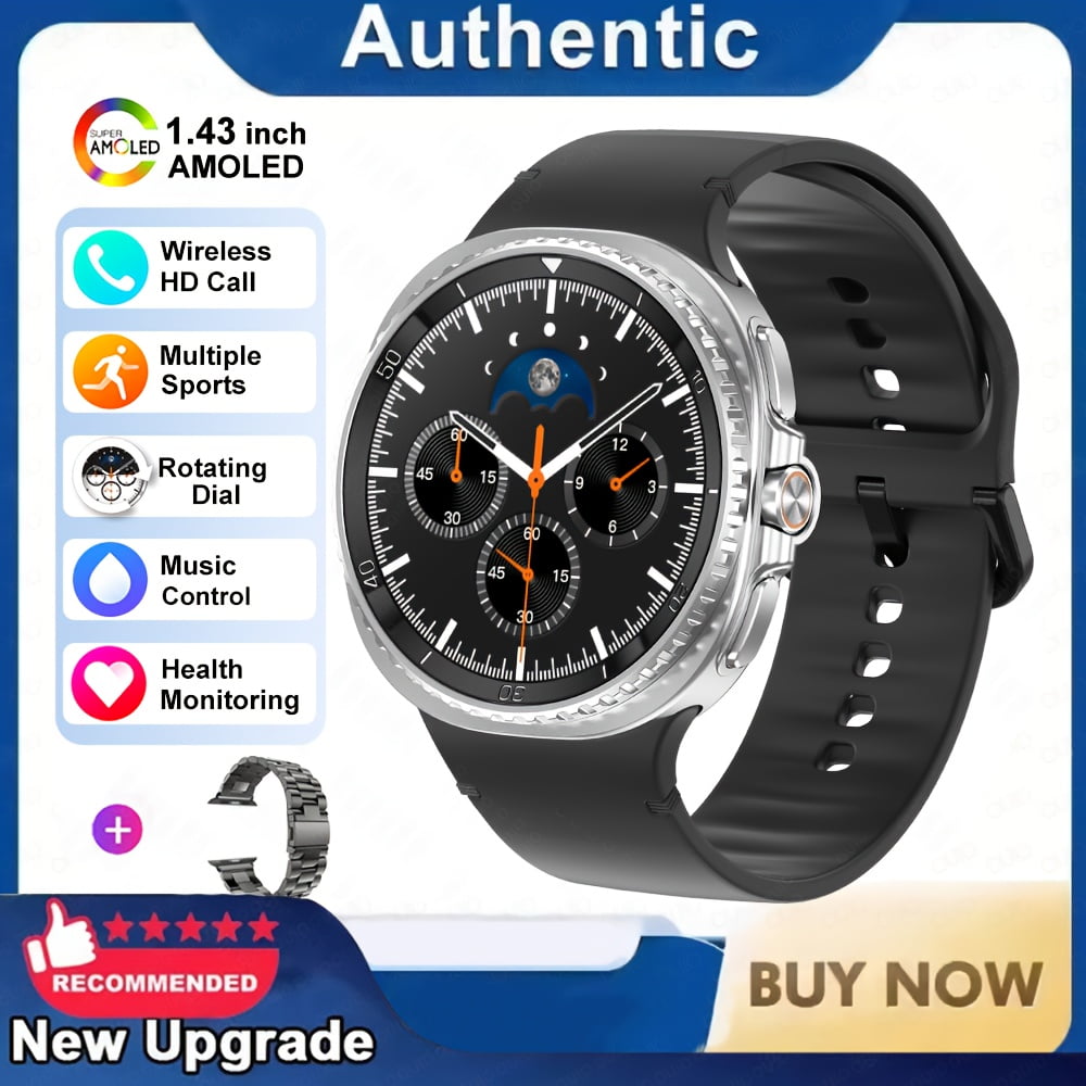 2025 NEW Watch8 Unisex Smart Watch, 1.43" AMOLED Screen, Rotary Dial ...
