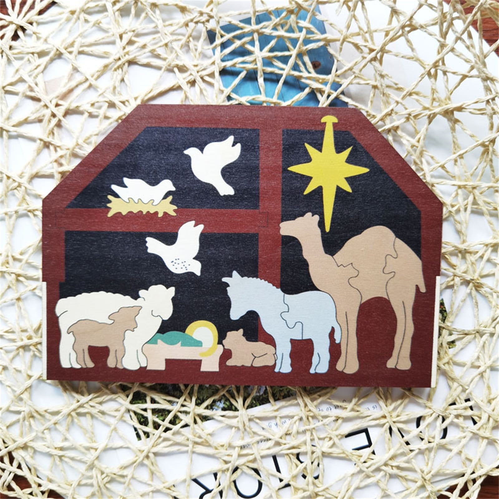 2025 Nativity Wooden Puzzle - Hand-Burned Jesus Birth Scene for Adults ...