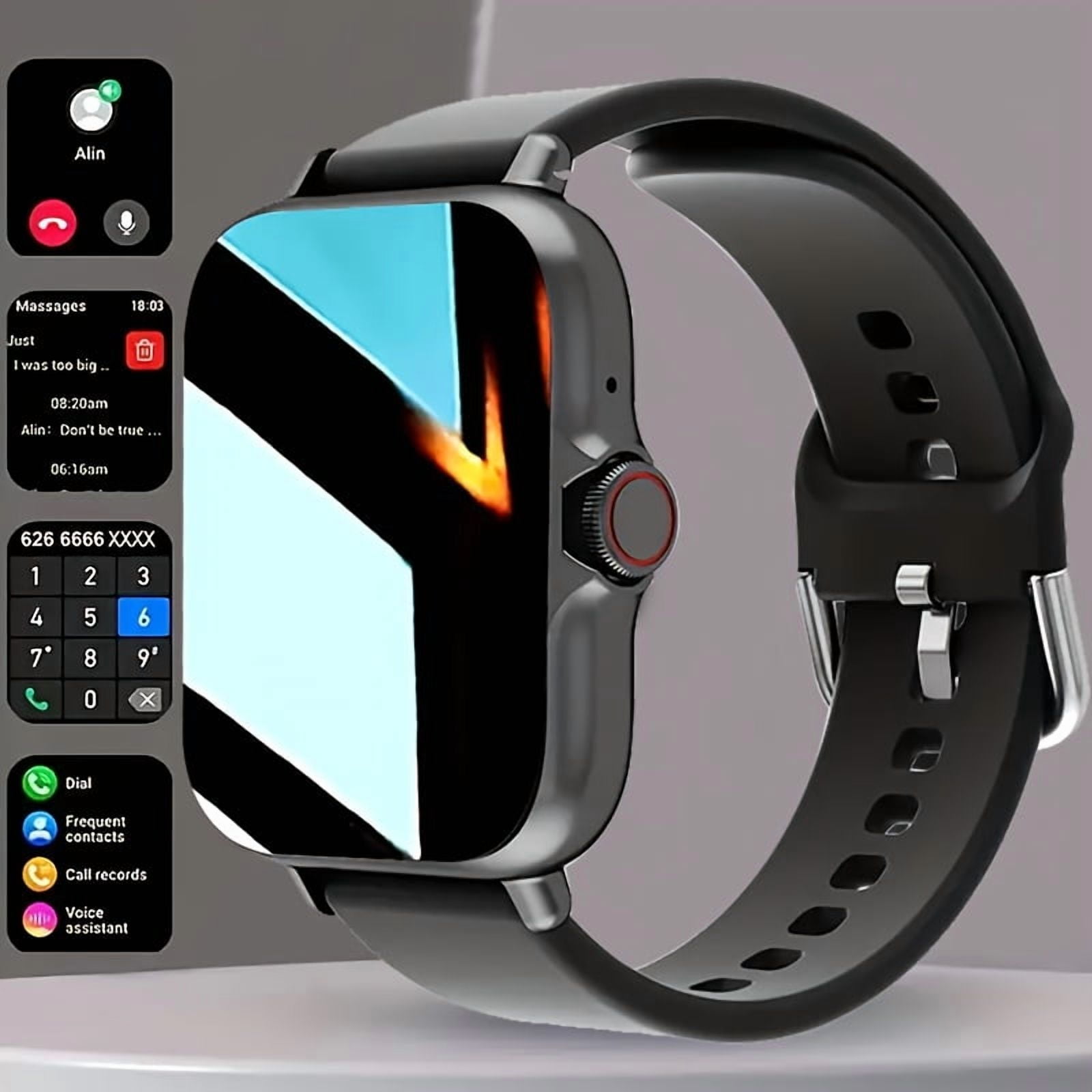 2025 New 1.83-inch Full Screen Touch Smart Watch, Unisex, Supports Call ...