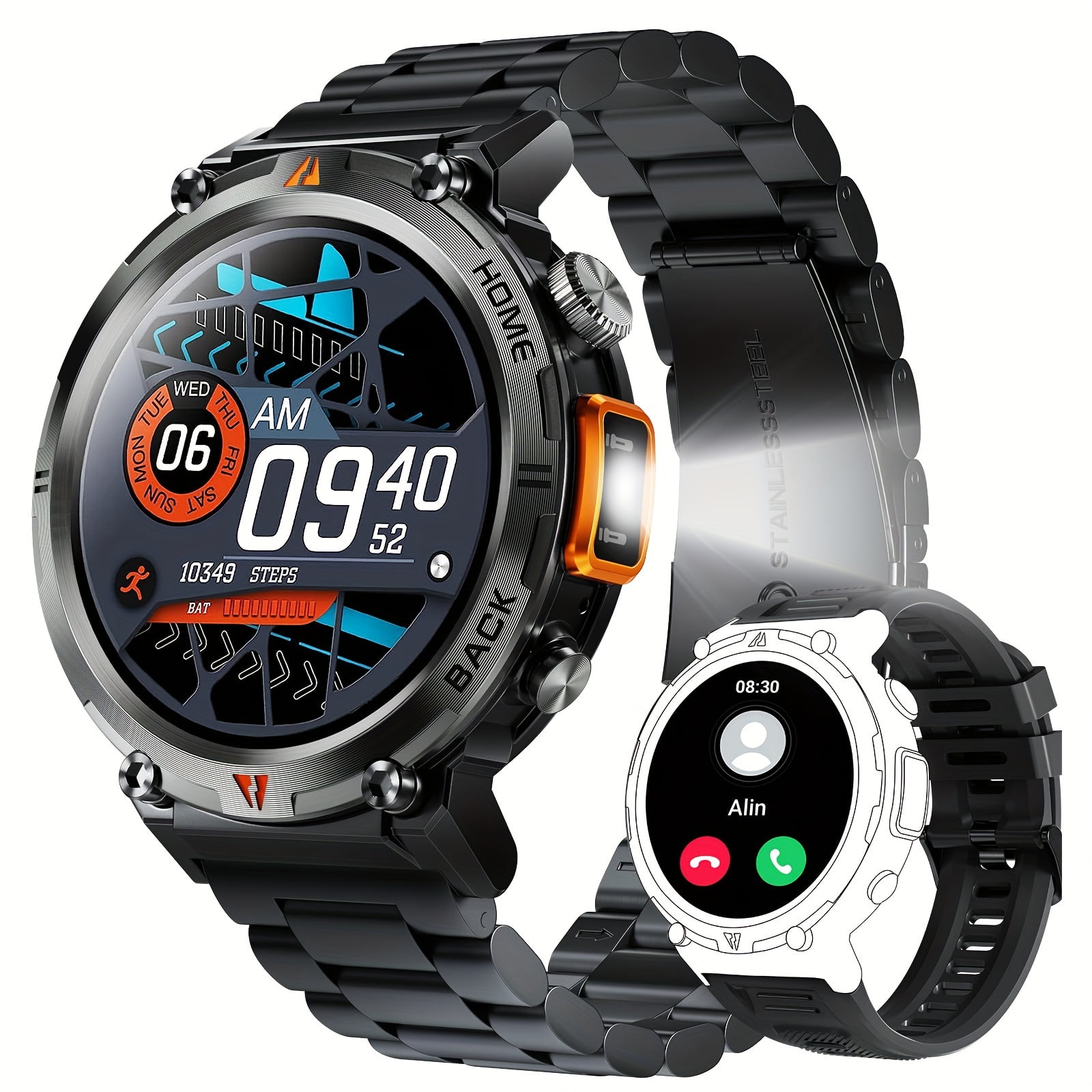 2025 New 1.96" HD Touch Smartwatch for Men - Wireless Call Answer/Make ...