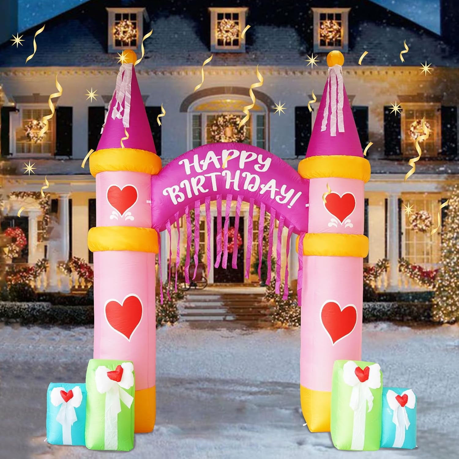 [2025 New] 10FT Birthday Inflatable Arch, Happy Birthday Decorations ...
