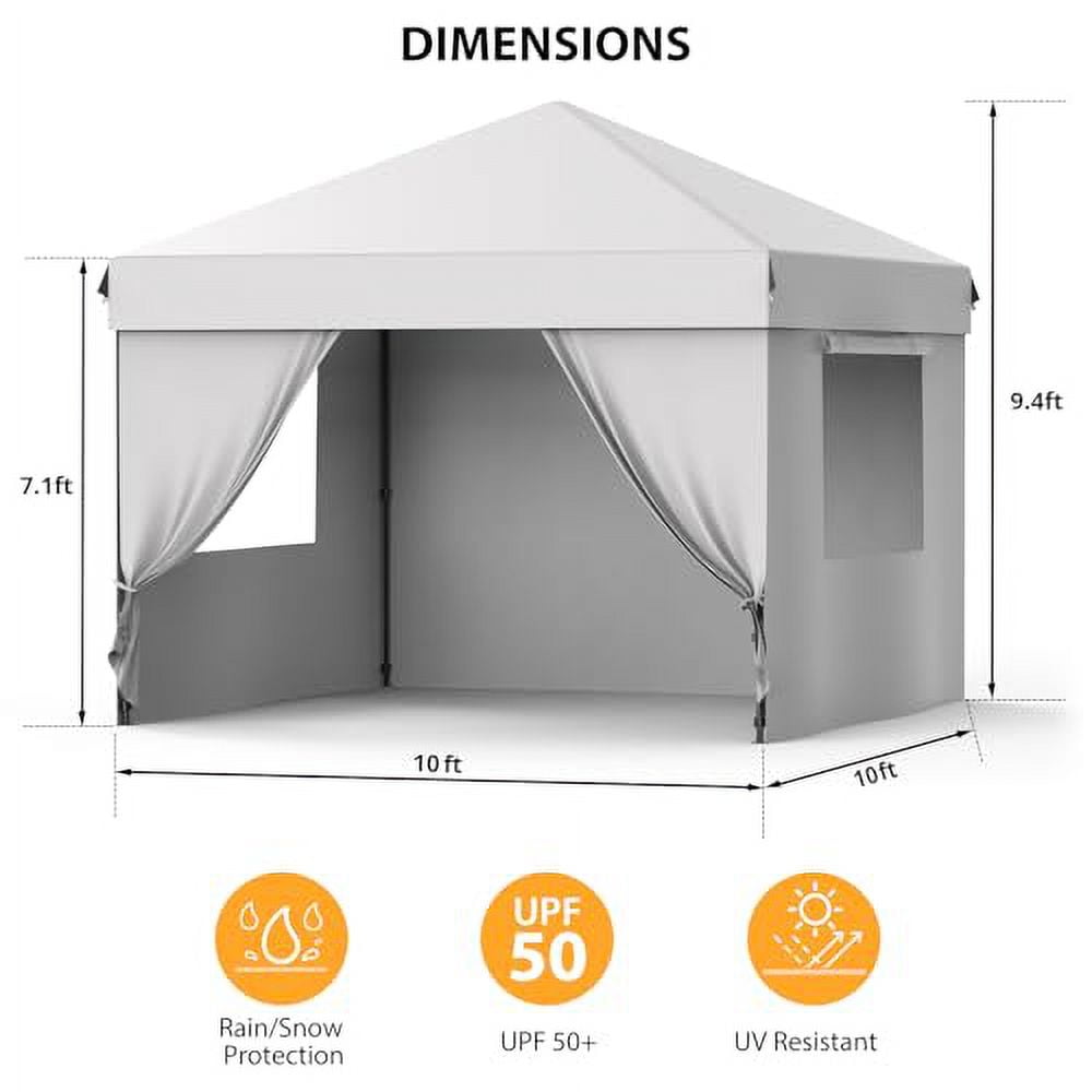 2025 New 10x10 FT Pop up Canopy with Removable Sidewalls,Instant ...