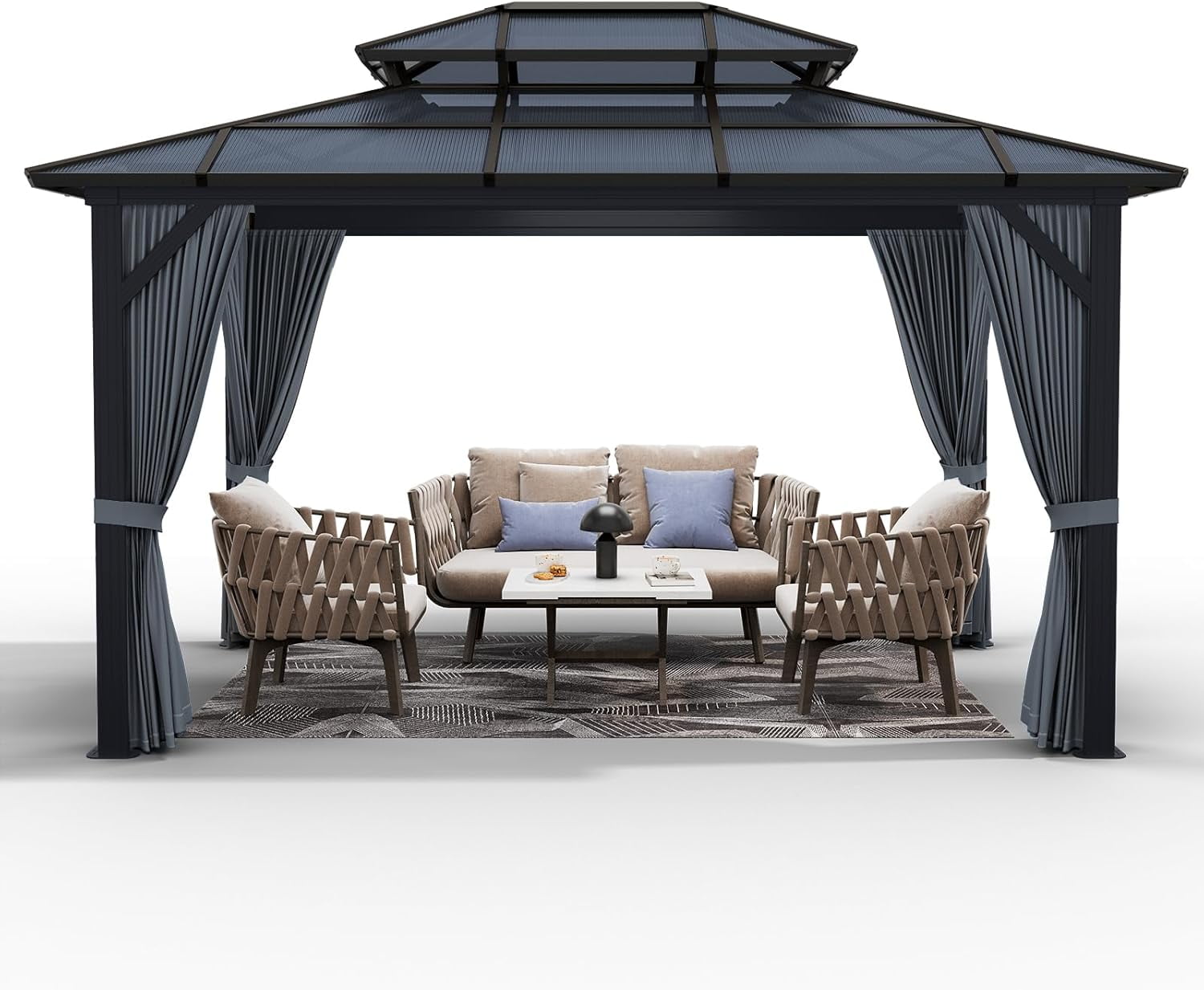 2025 New 10x13ft Gazebo, Hardtop Outdoor Canopy Aluminum Frame ...