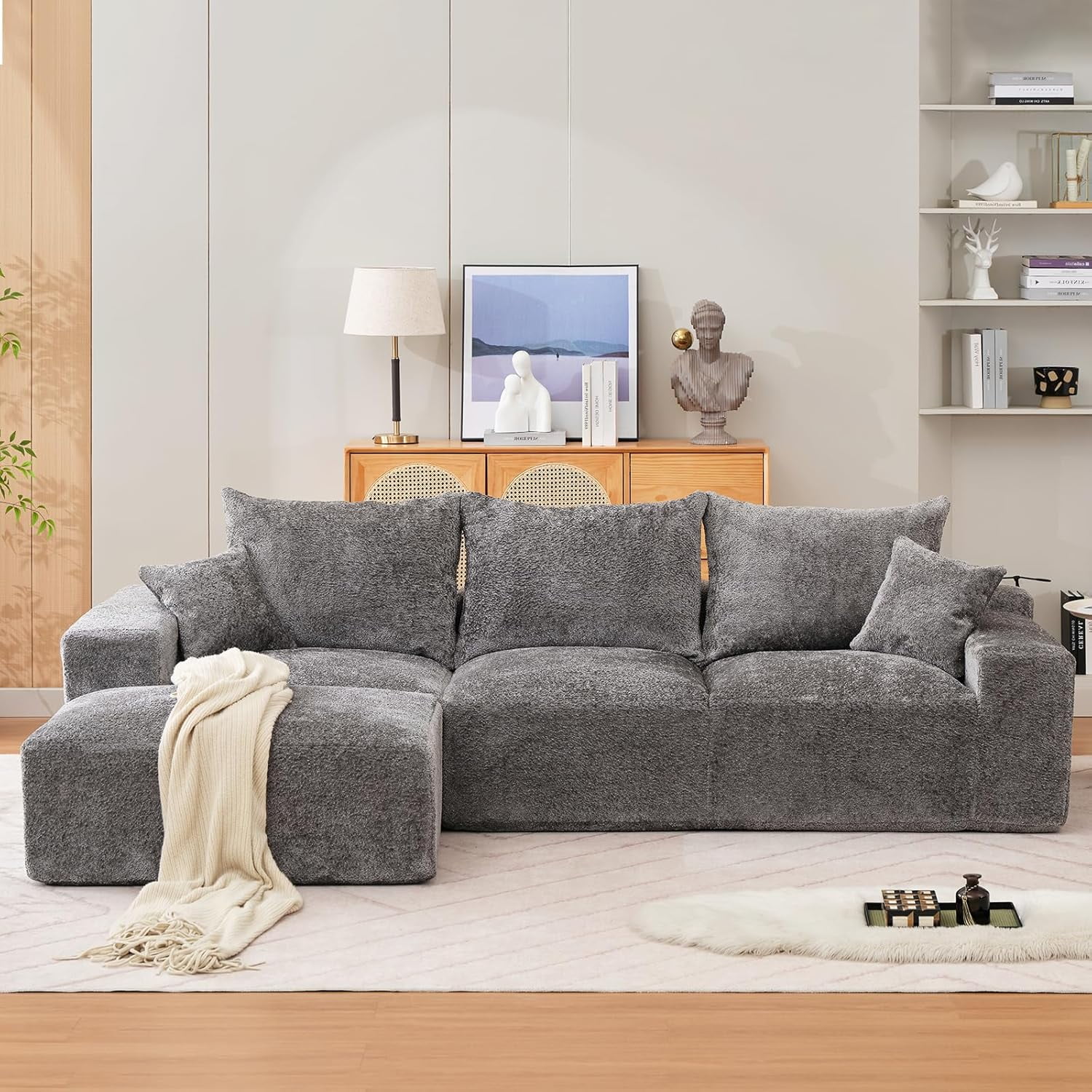 2025 New 110 Inch Modular Sectional Sofa, Chenille Convertible Couch ...