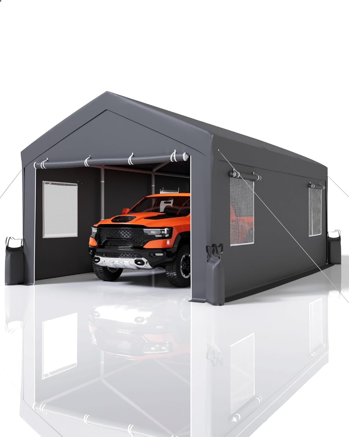 2025 New 12'x20'x11' Heavy-Duty Portable Garage with Canopy Top, Front ...
