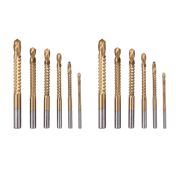 2025 New! 12Pcs Titanium Drill Saw Bit Set, HSS Serrated Hole Drilling ...