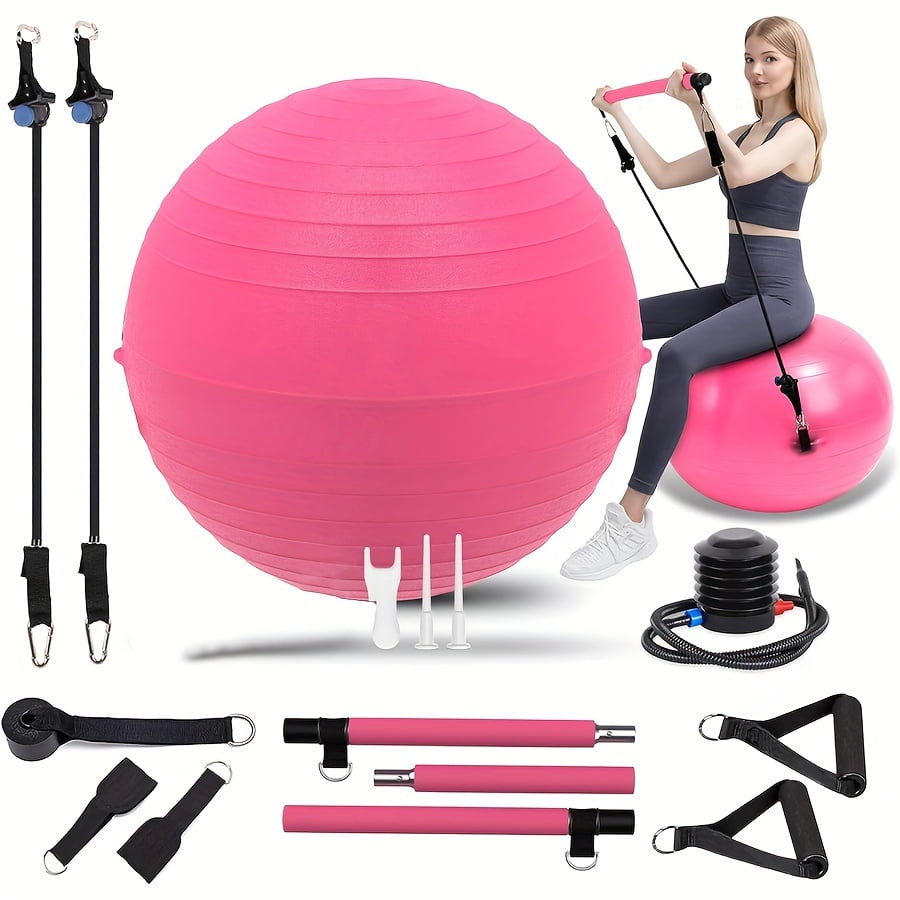 2025 New 14-Piece Hip Trainer Kit - Yoga Pilates Push Pull Rod, Leg ...