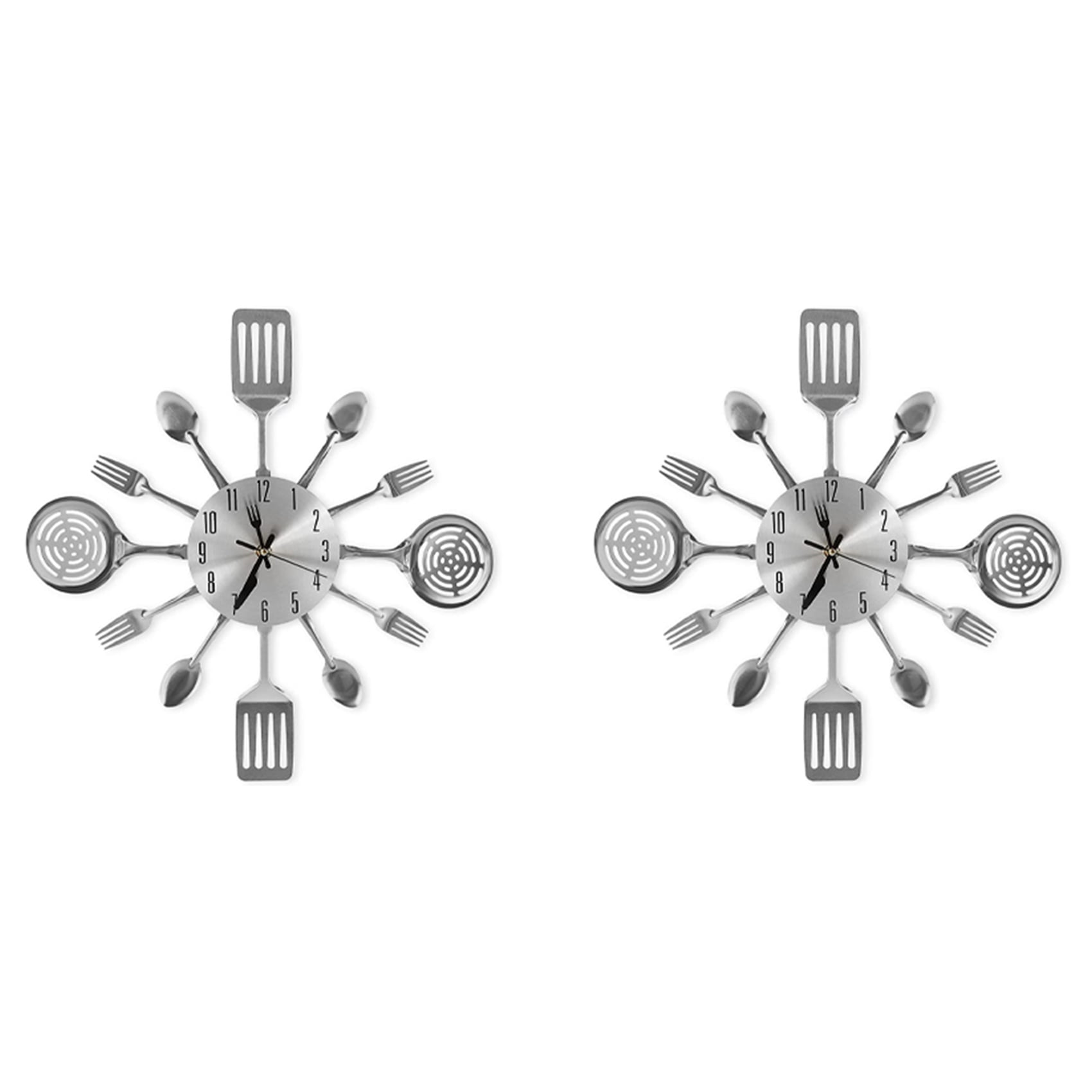 2025 New! 2X Large Kitchen Wall Clocks with Spoons and Forks, Decor ...