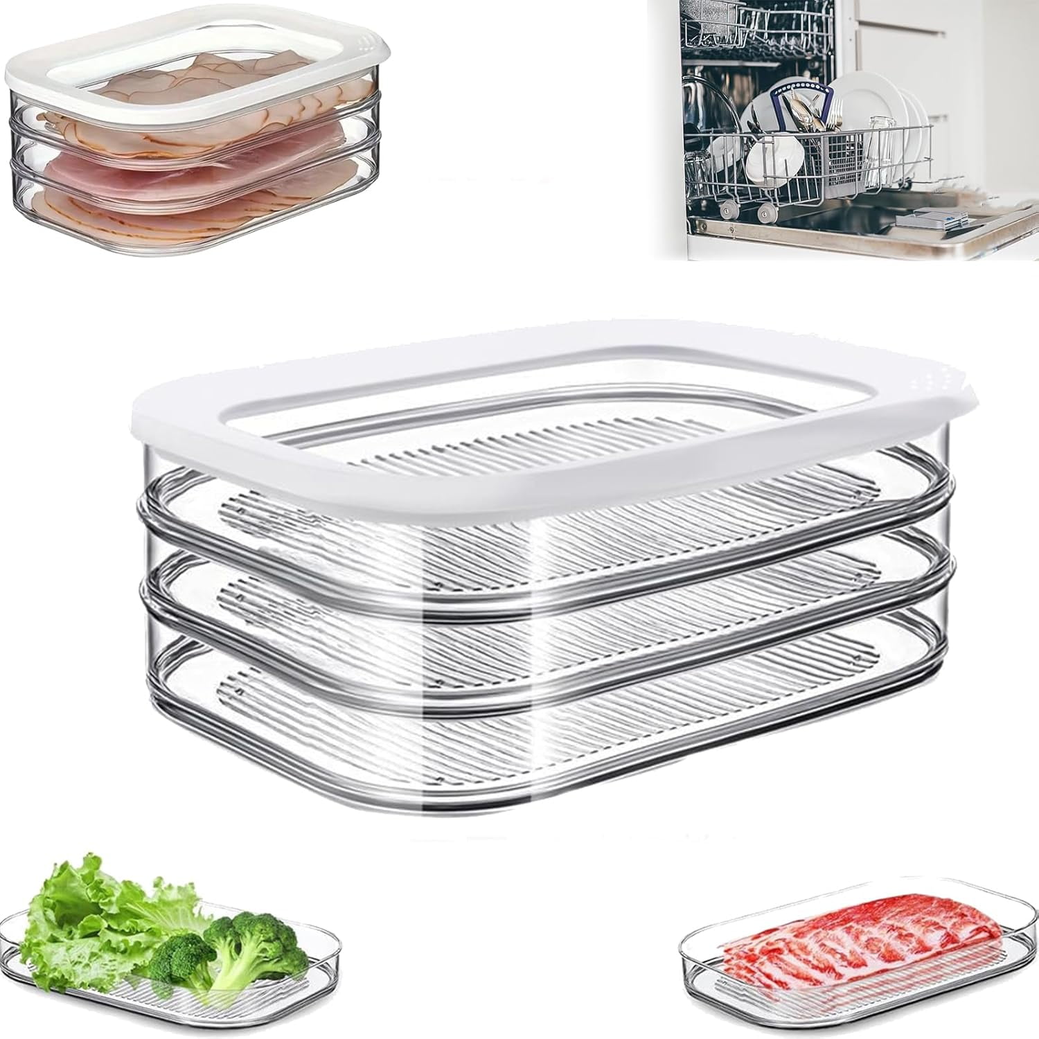2025 New 3 Layer Reusable Food Storage Container,Upgrade Deli Meat ...