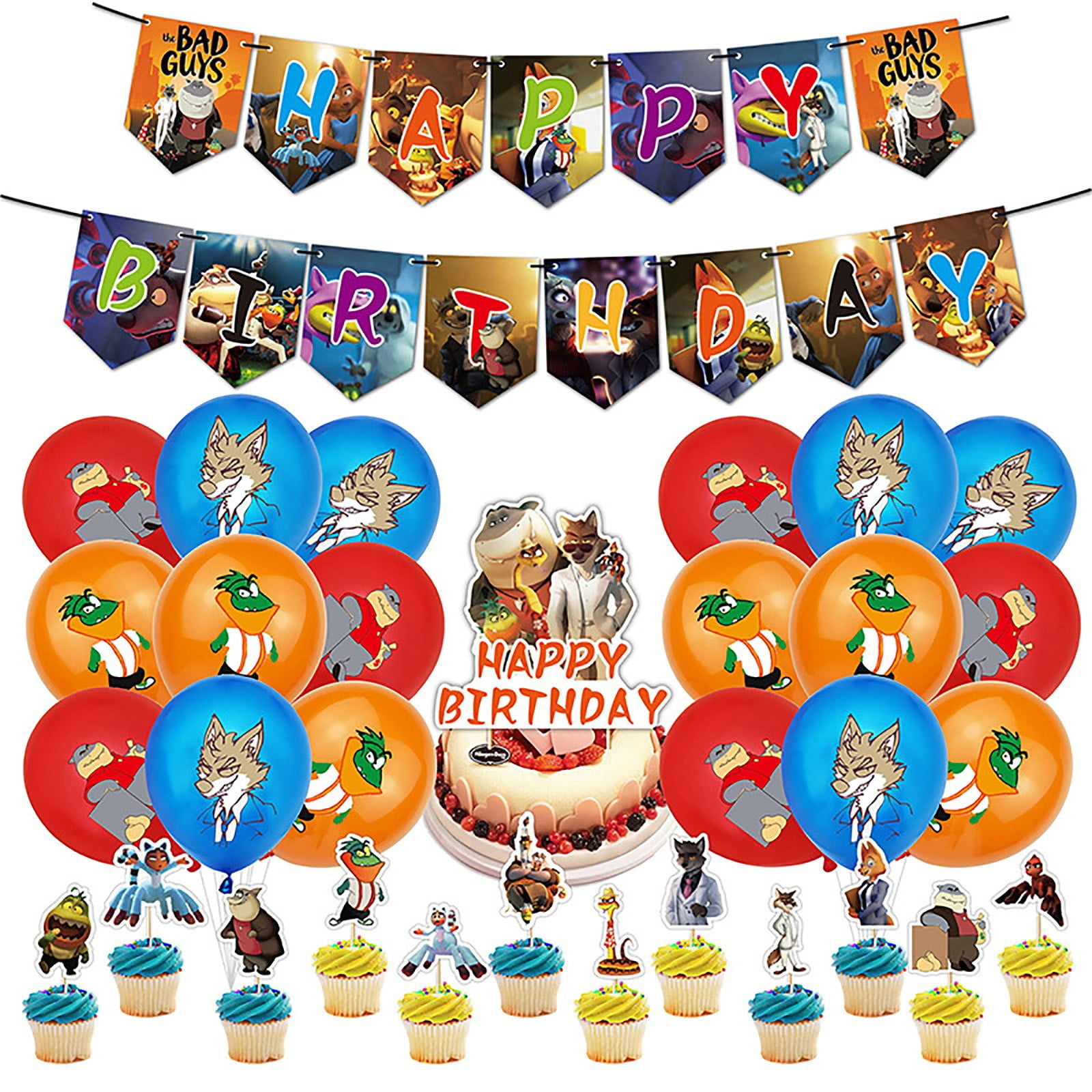 2025 New 32 PCS Exquisite The Bad Guys Party Supplies, Birthday ...