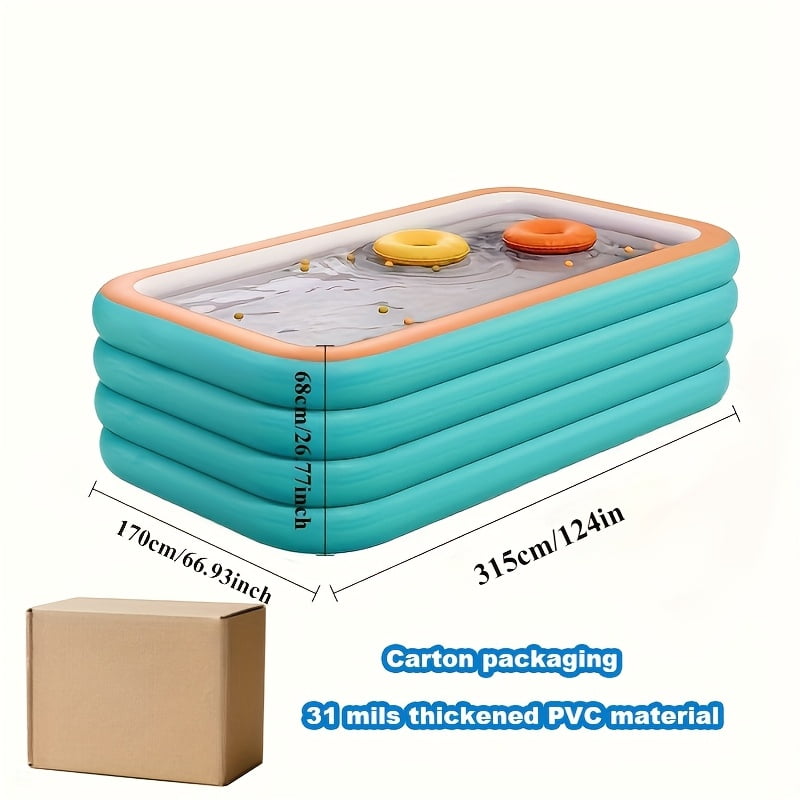 2025 New 38-Filament PVC Inflatable Pool (171/124/108in) - Extra Thick ...