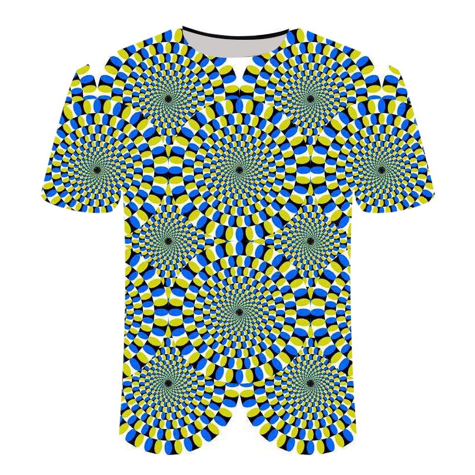 2025 New 3D Effect T Shirt Black and White T-shirt Rotate T-shirt Men's ...