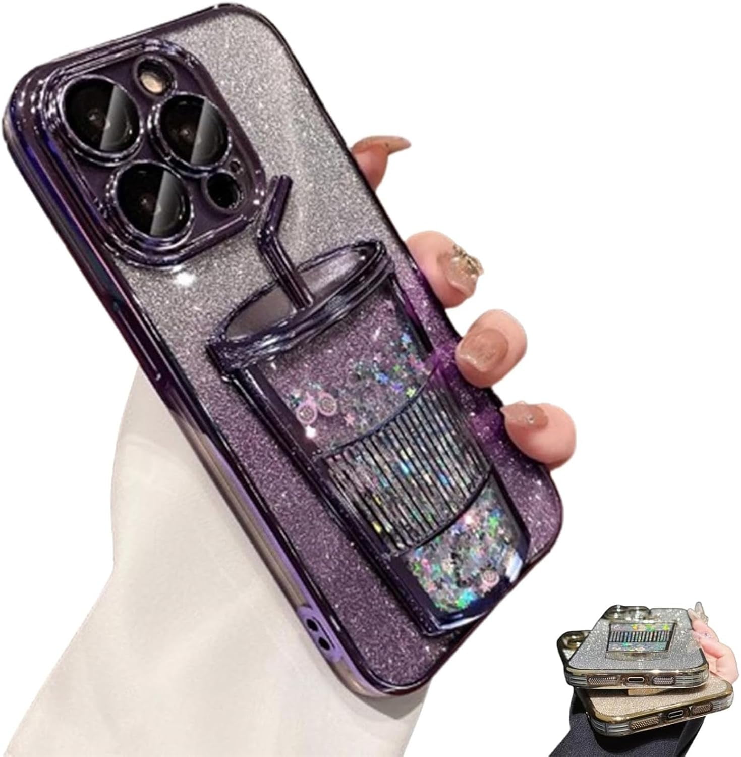 2025 New 3D Milk Tea Cup Shape Trendy Phone Case, Trendy Electroplating ...