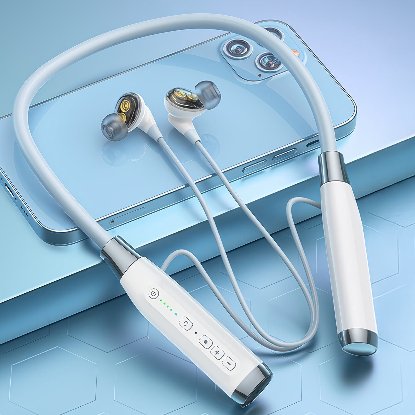 2025 New 4-Bell Noise-Cancelling Wireless Neck Hanging Earbuds, In-Ear ...