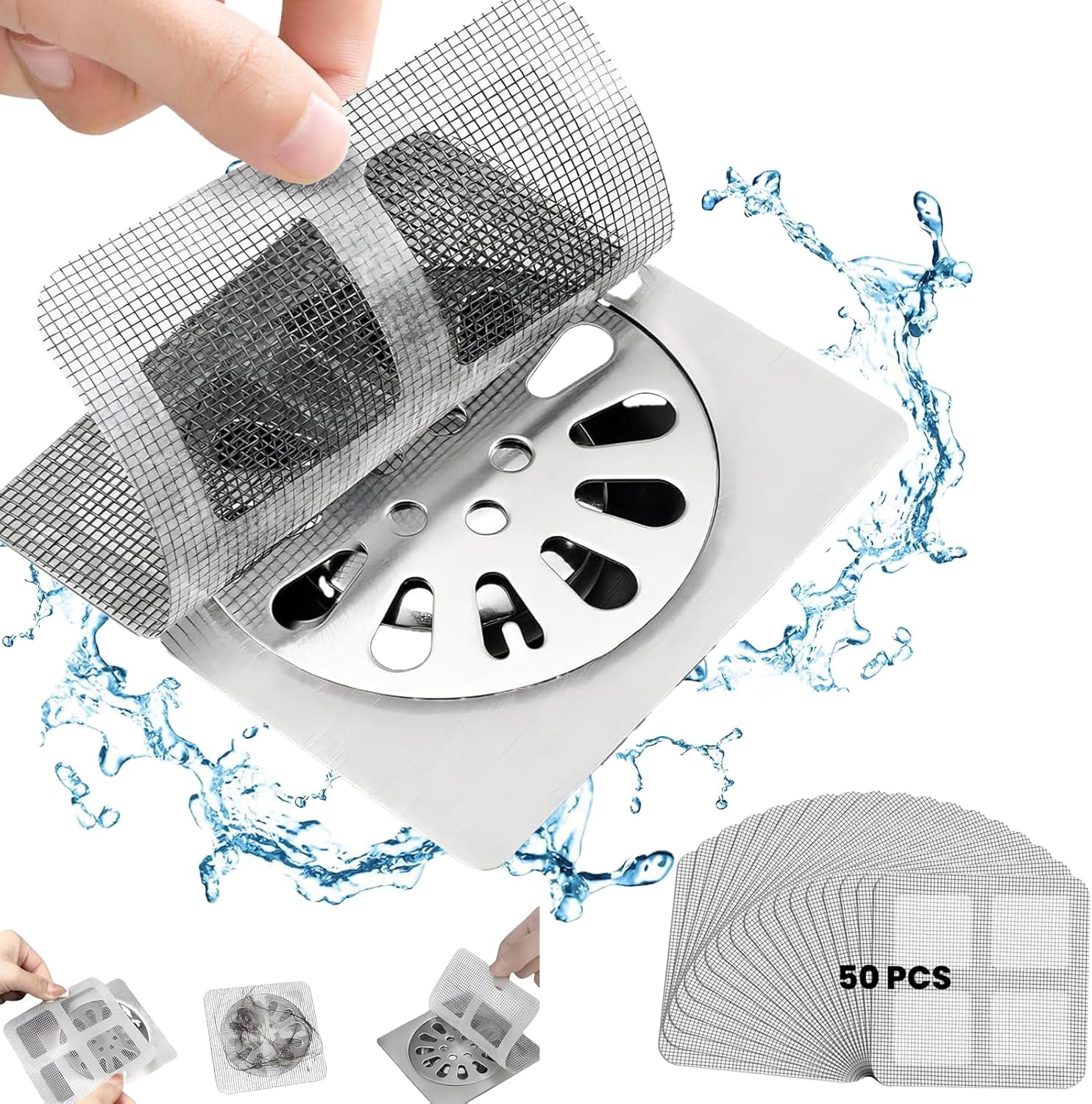 2025 New 50PCS Disposable Drain Covers Screen for Shower Drain Mesh ...