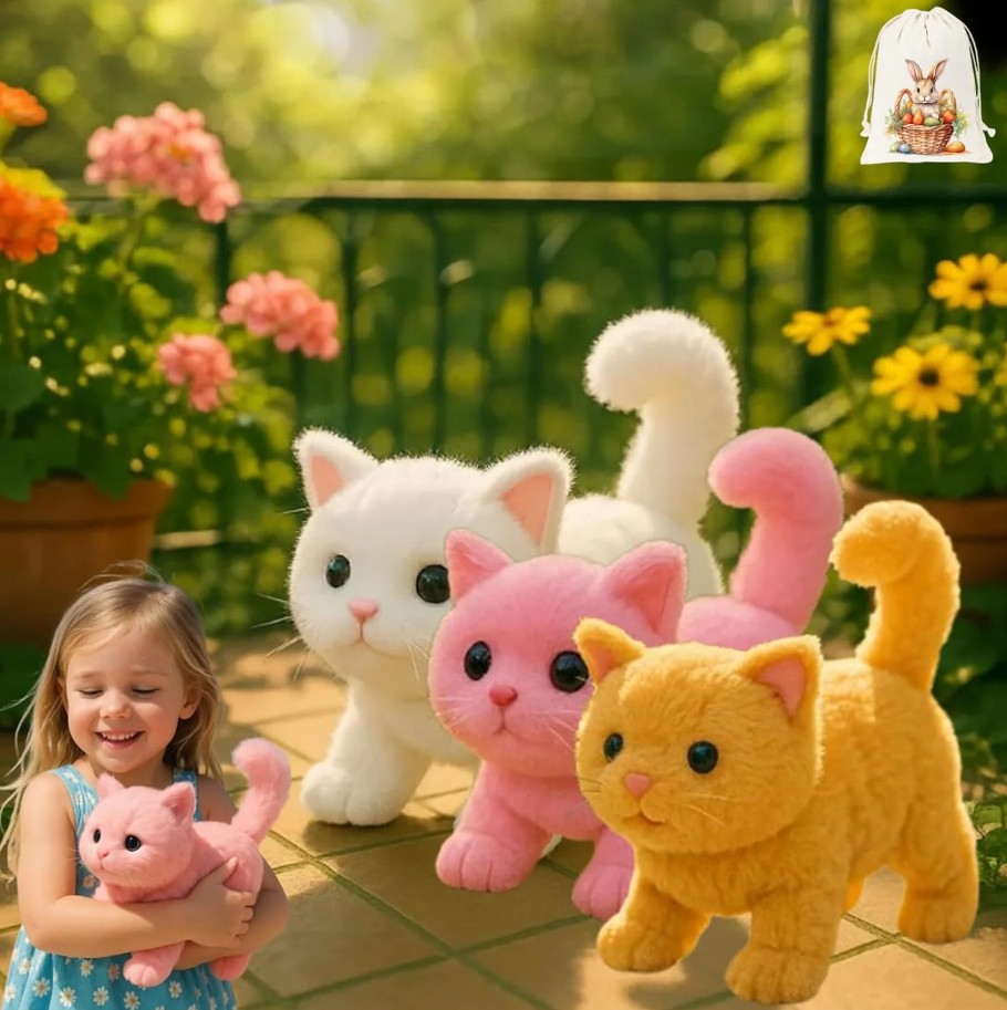 2025 New 6.7" My Realistic Cat Plush Toys with Different Colors, Ai ...