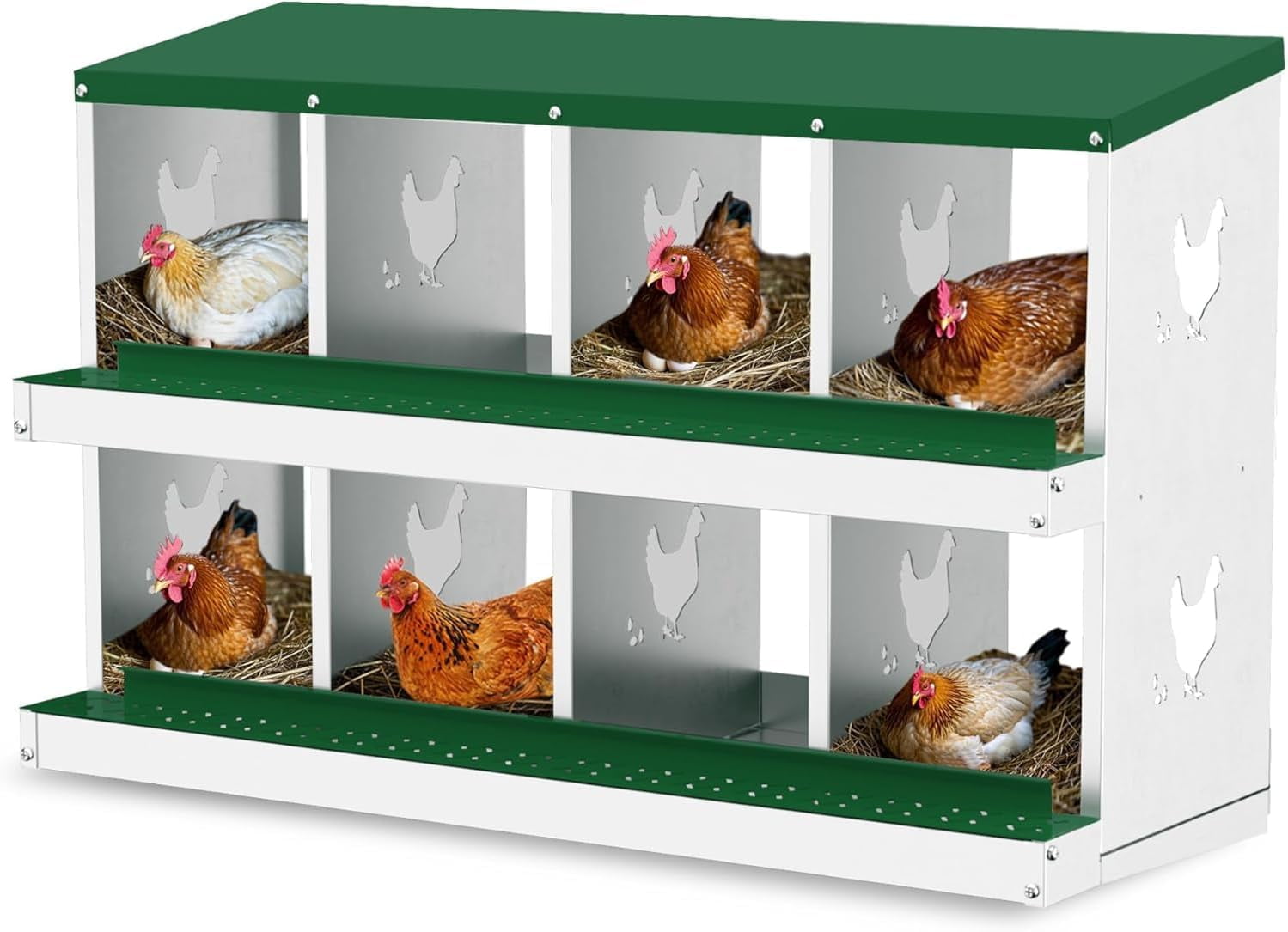 2025 New 8 Compartment Chicken Nesting Box, Metal Chicken Laying Boxes ...