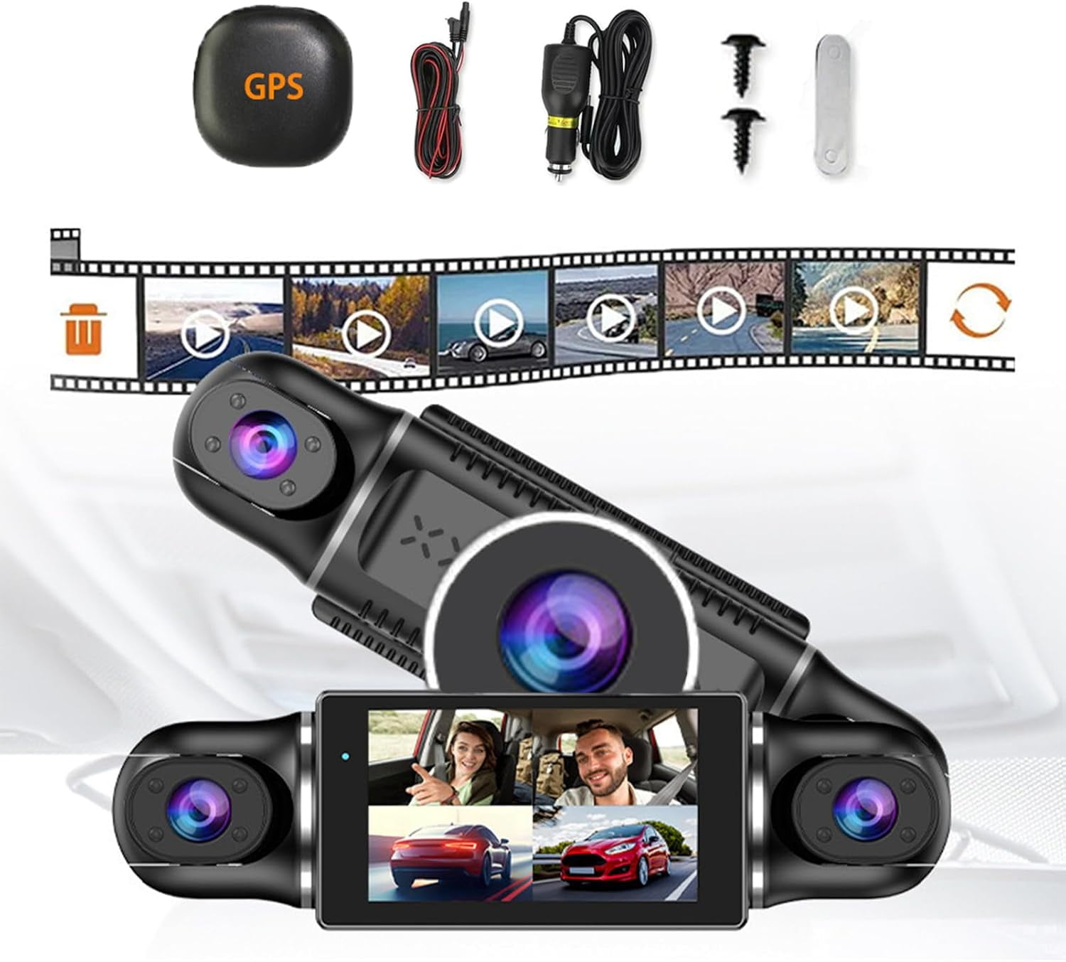 2025 New 64g Enesy Front and Rear Dash Camera, Enesy Front & Rear Dash ...