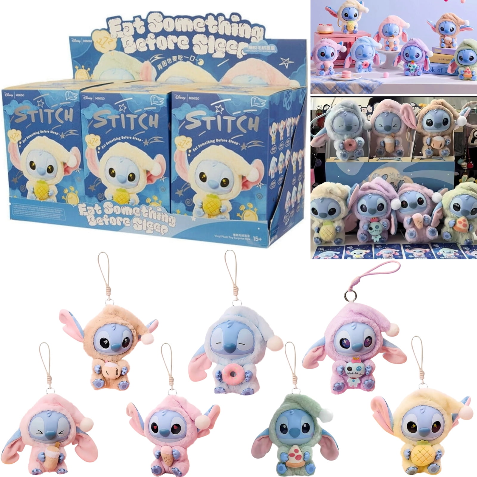 2025 New 7'' Stitch Eat Something Before Sleep Series Vinyl Figure Confirmed Blind Box Super ...