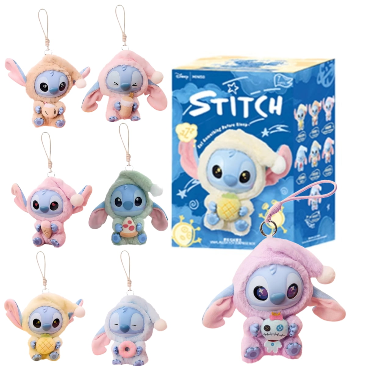 2025 New 7'' Stitch Eat Something Before Sleep Series Vinyl Figure Confirmed Blind Box Super ...