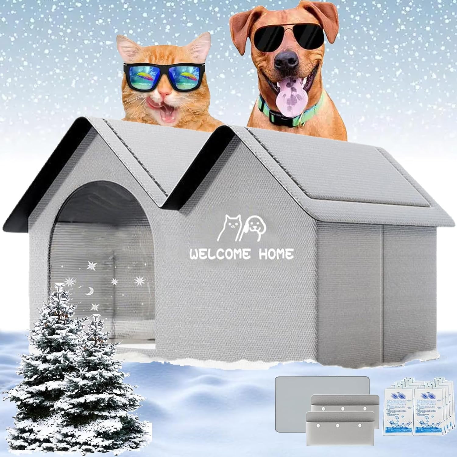 2025 New Air Conditioned Dog House, Dog House with Ac, Cooling Cat ...