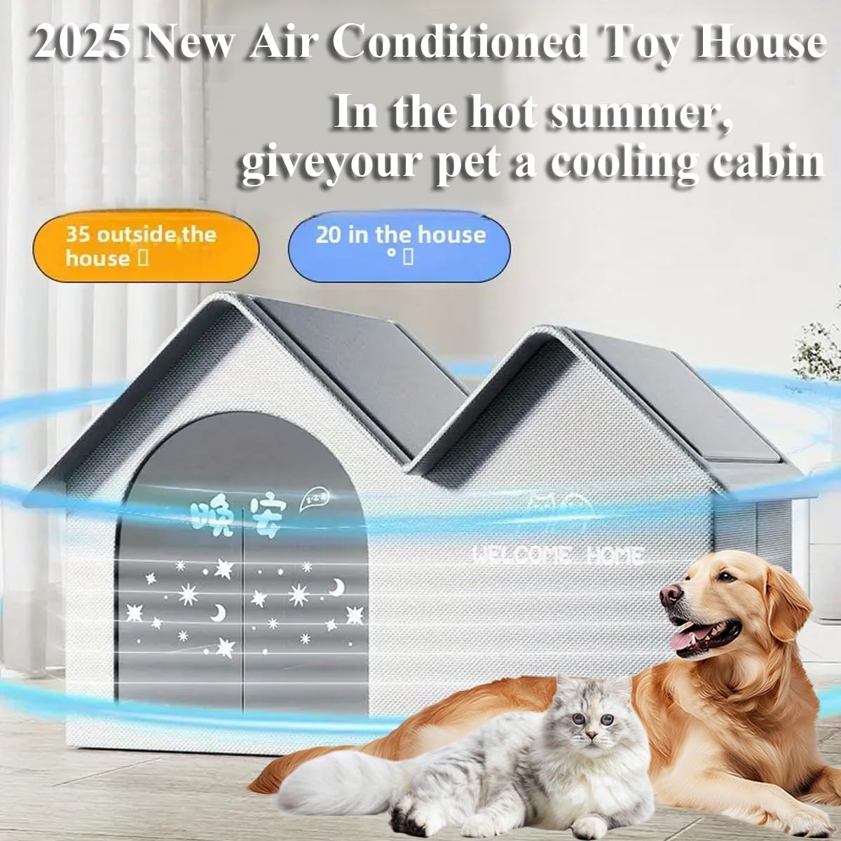 2025 New Air Conditioned Dog House, Dog House with Ac, Cooling Dog ...