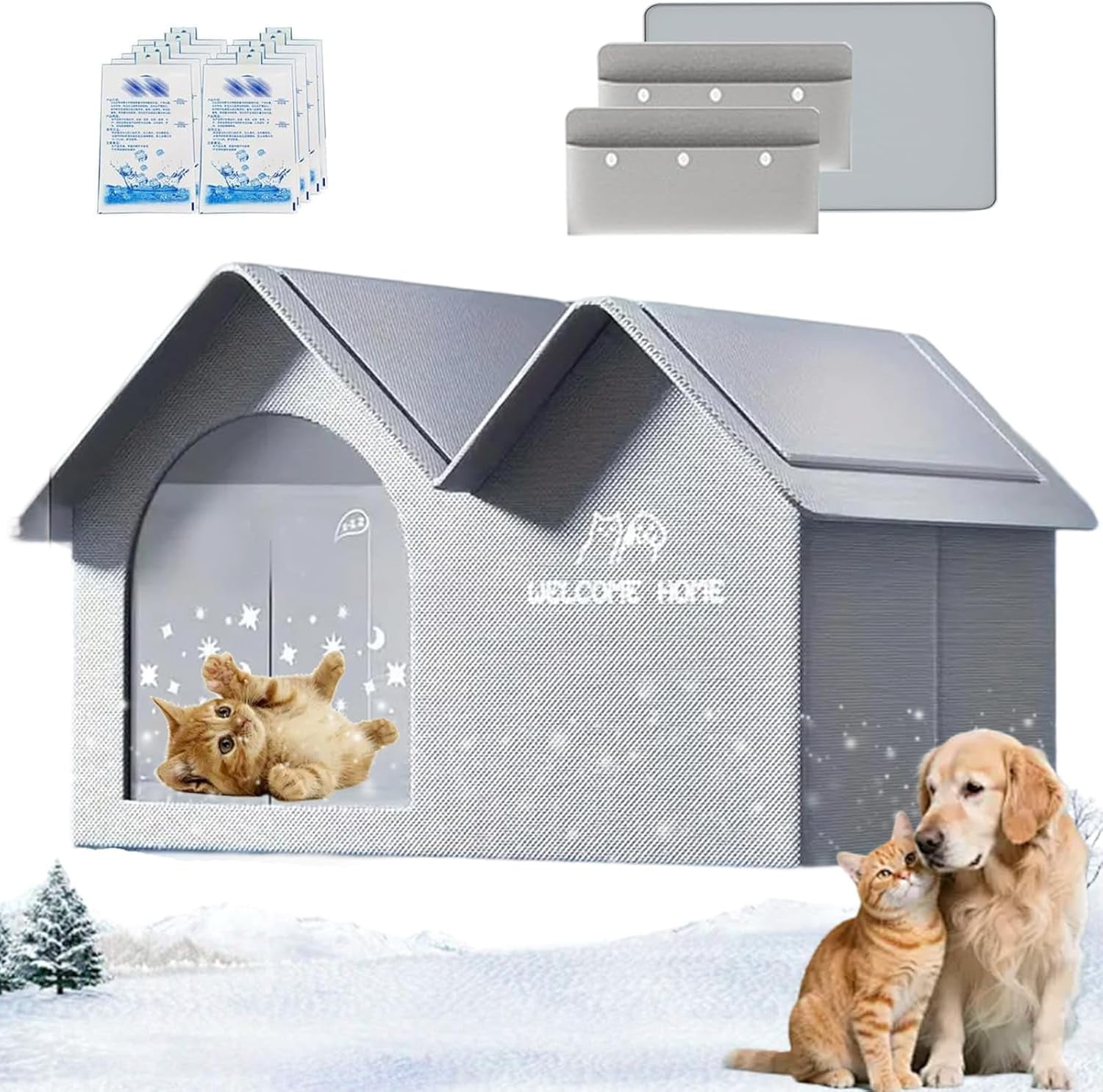 2025 New Air Conditioner Cat House, Weatherproof Pet Ac Houses, Cooling ...