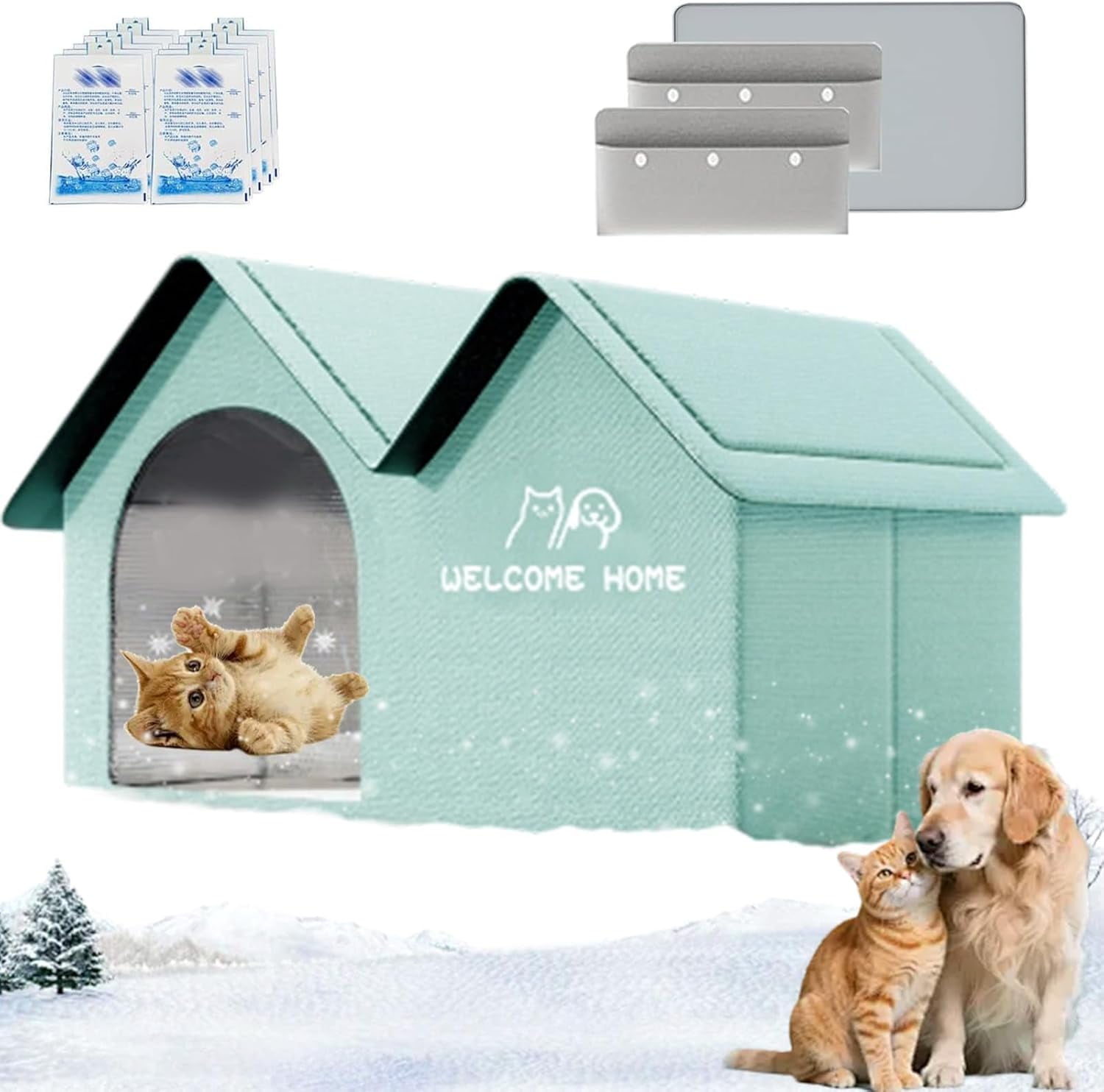 2025 New Air Conditioner Cat House, Weatherproof Pet Ac Houses, Cooling ...