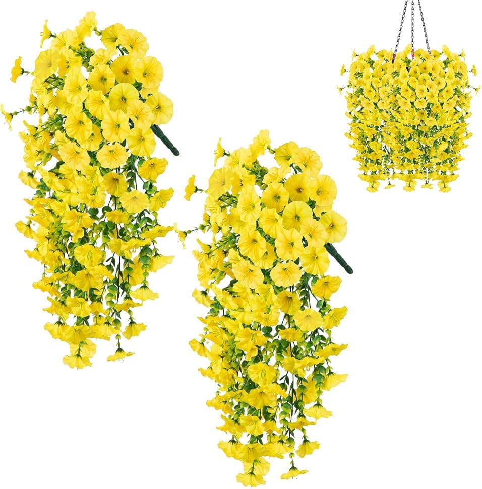 2025 New Artificial Hanging Morning Glory Flowers, Durable Silk Morning ...