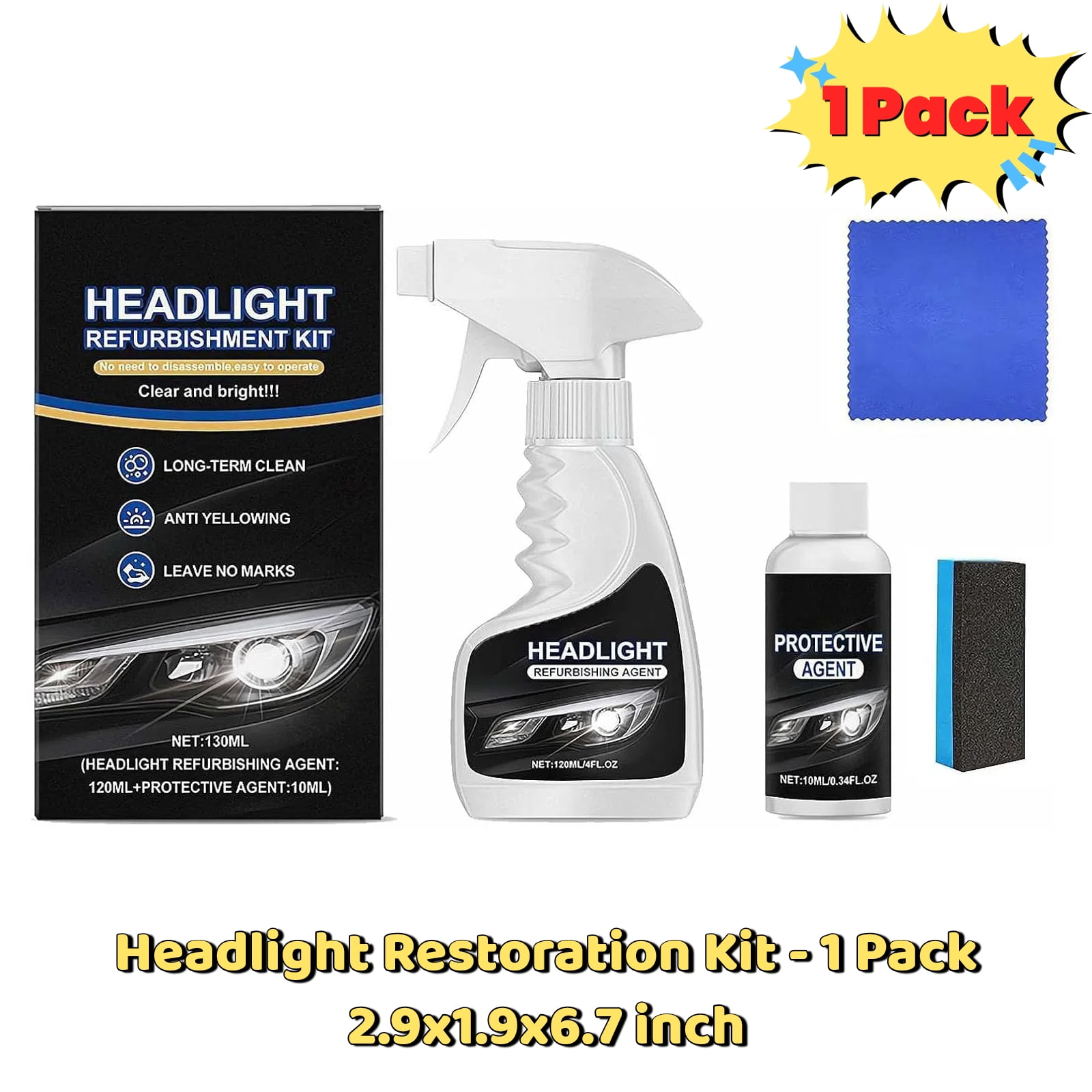 2025 New Automotive Headlamp Restoration Fluid, Pro Headlight ...