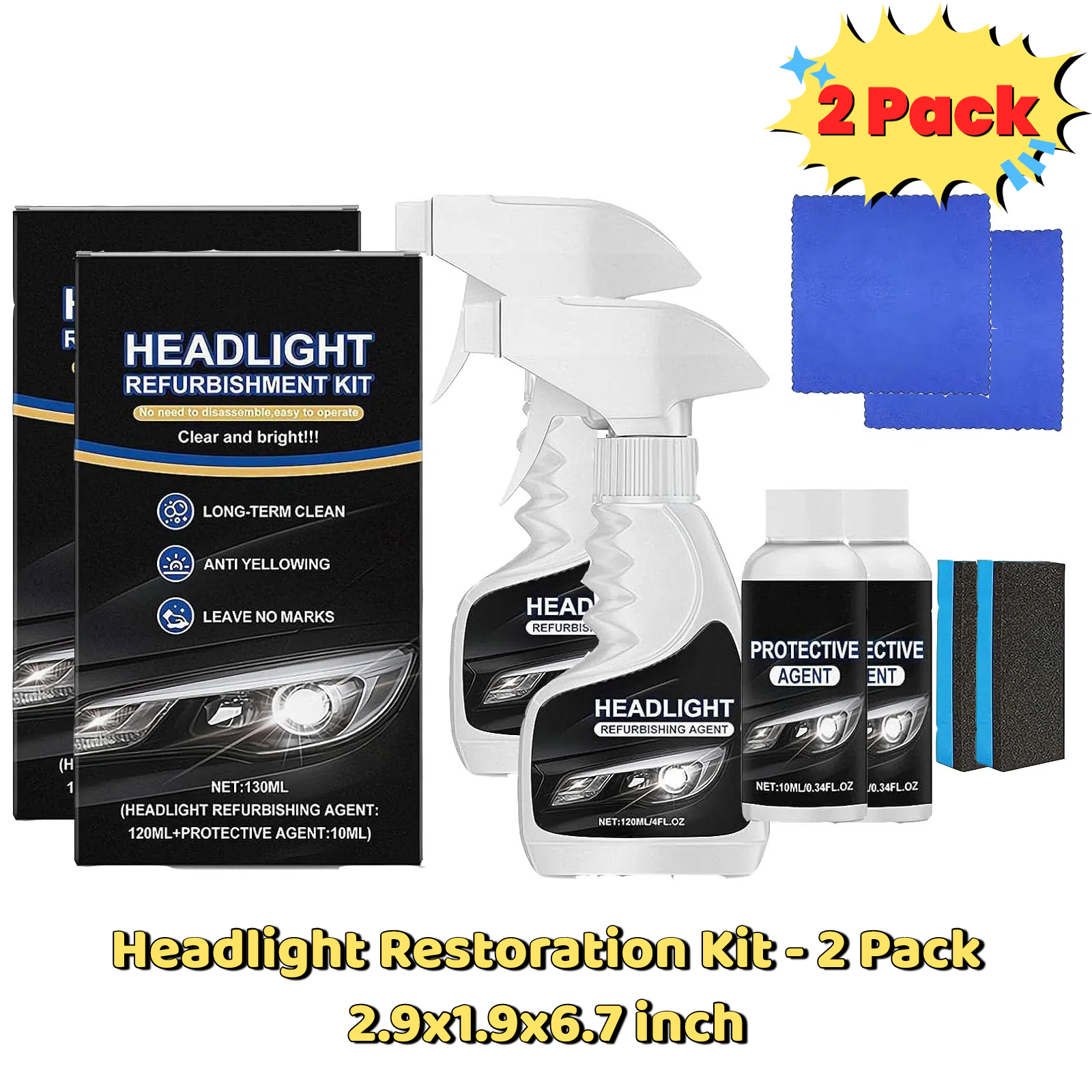 2025 New Automotive Headlamp Restoration, Headlight Cleaner Spray ...