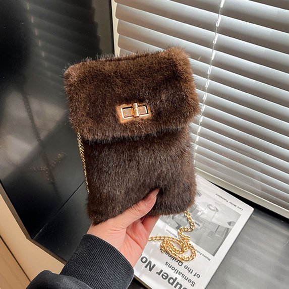 2025 New Autumn and Winter Furry Handbag Fashion Chain Versatile ...