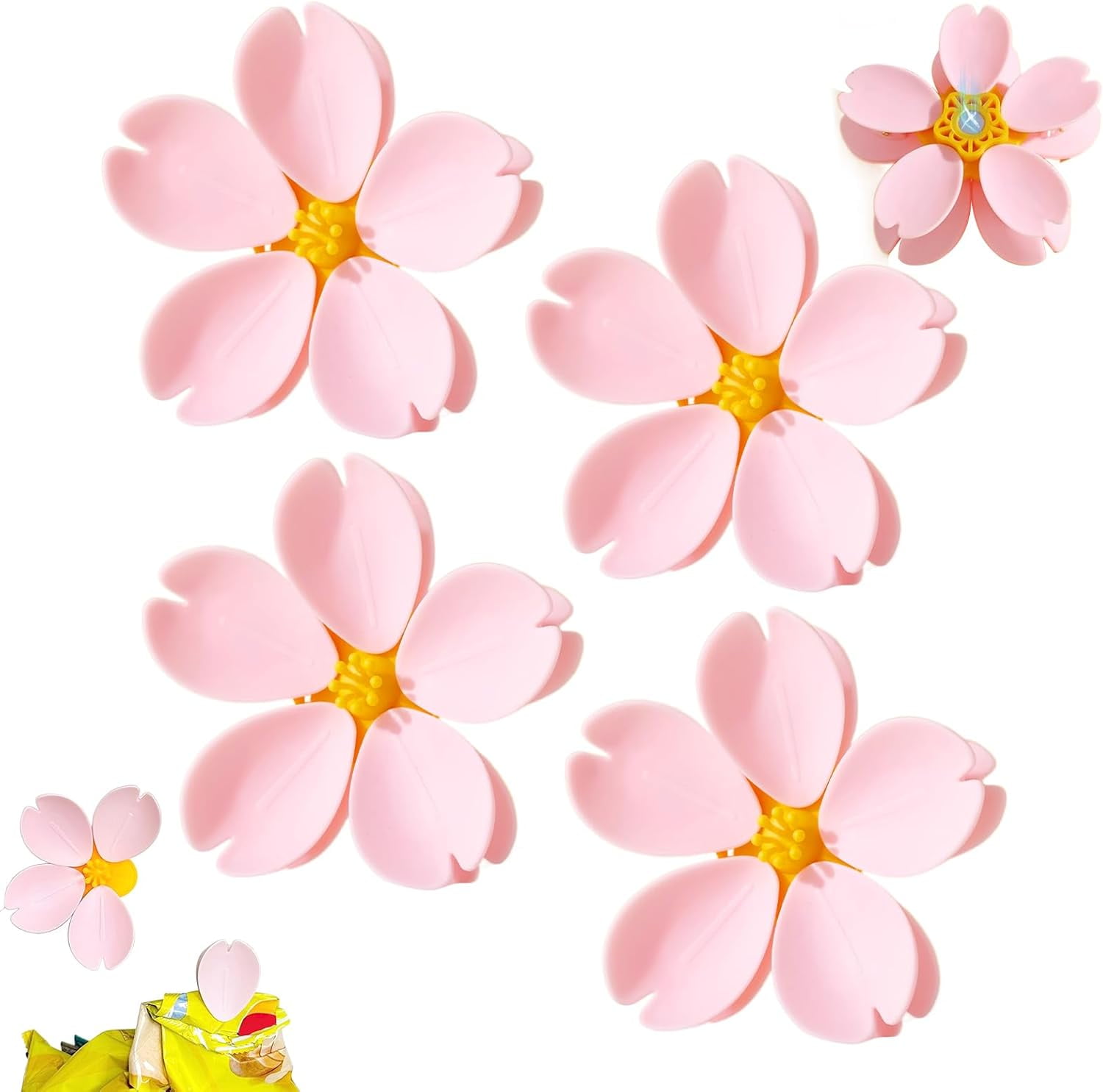 2025 New Bag Clips for Food, Cherry Blossom Magnetic Snack Sealing Clip ...