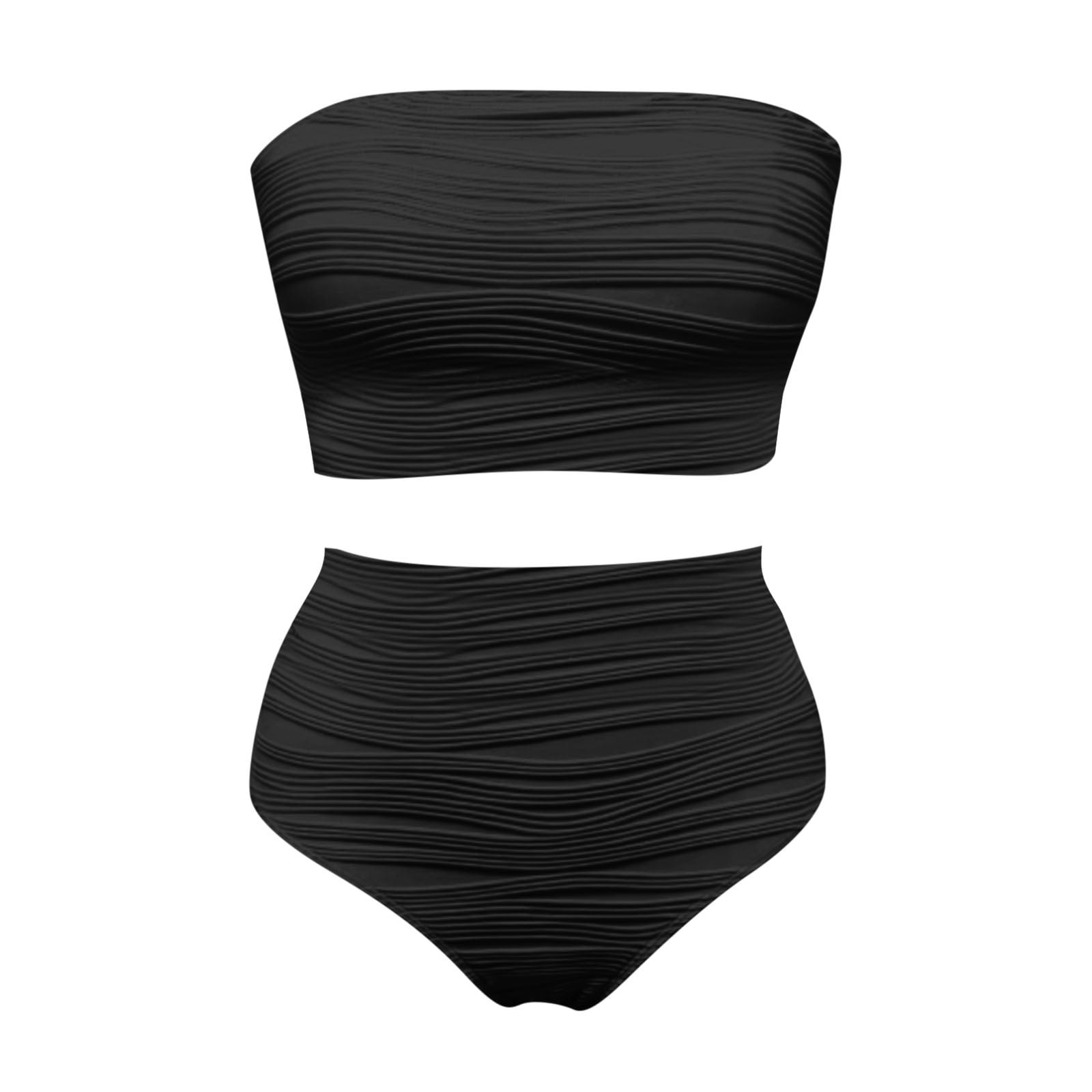 2025 New Bandeau Swimsuit Women High Waist Two-Piece Swimwear Sexy ...