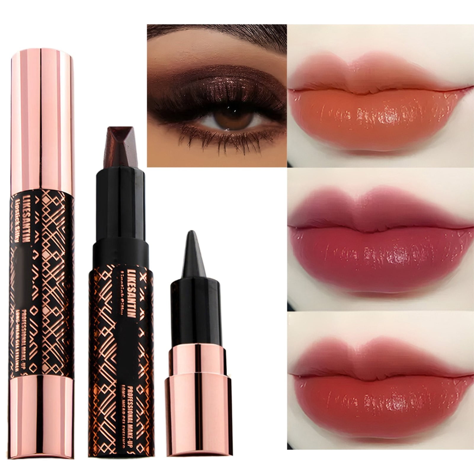 2025 New Beauty Products! Double Head Three Color Lipstick+Eyeliner ...