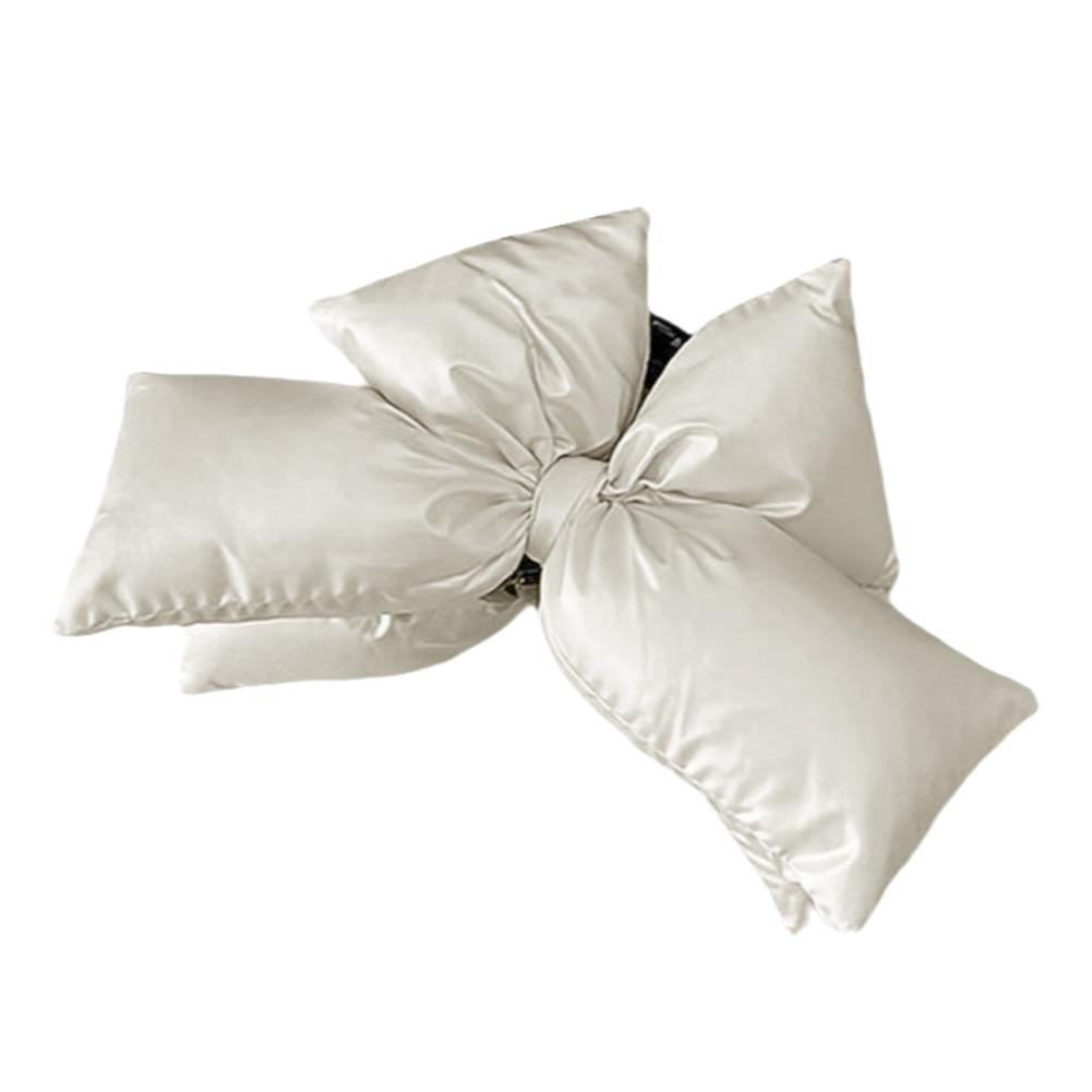 2025 New Black Leather Bow Hair Claw Clips, Large 3D Bow Hair Claw ...