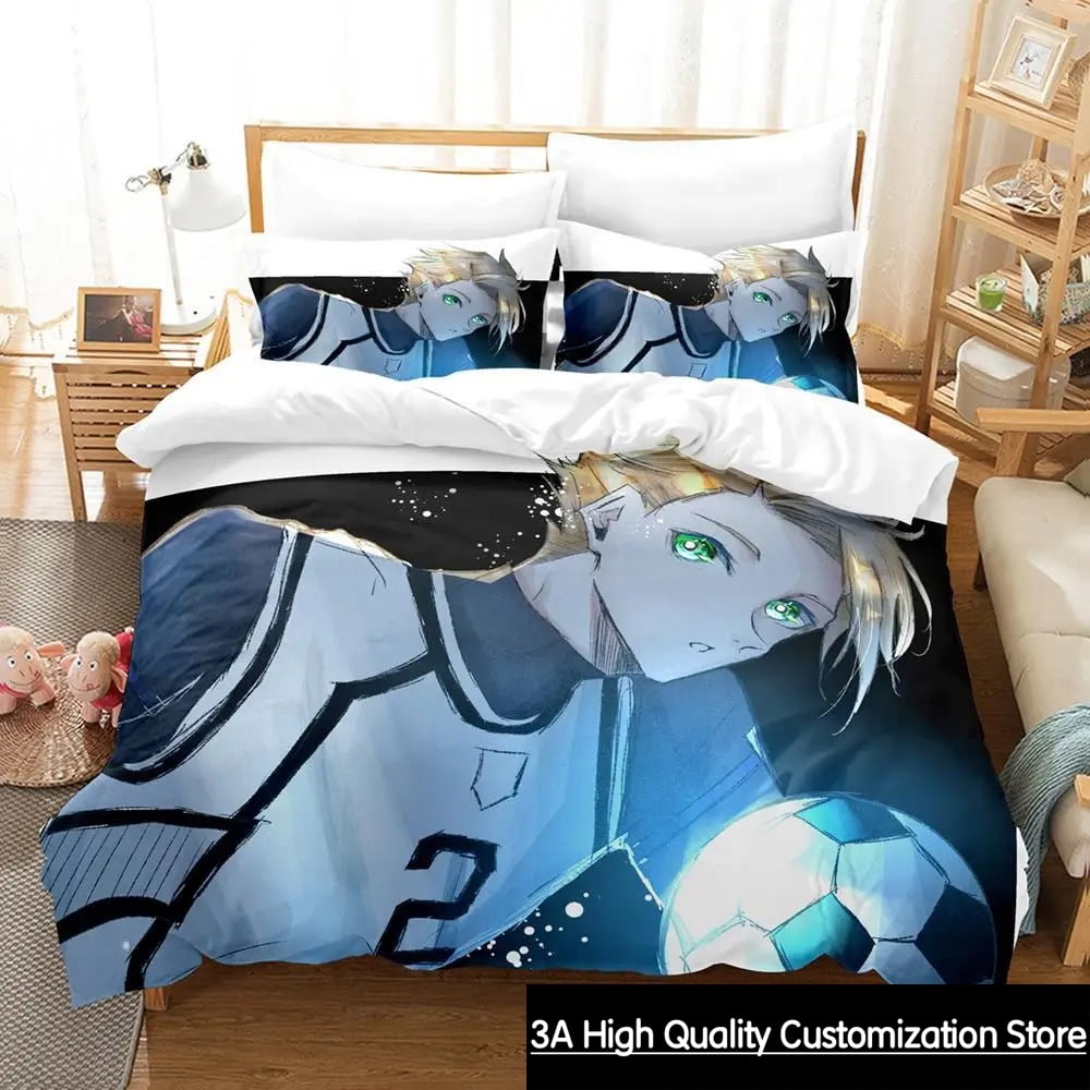 2025 New Blue Lock Bedding Set Cartoon Anime three-piece set Adult Boys ...