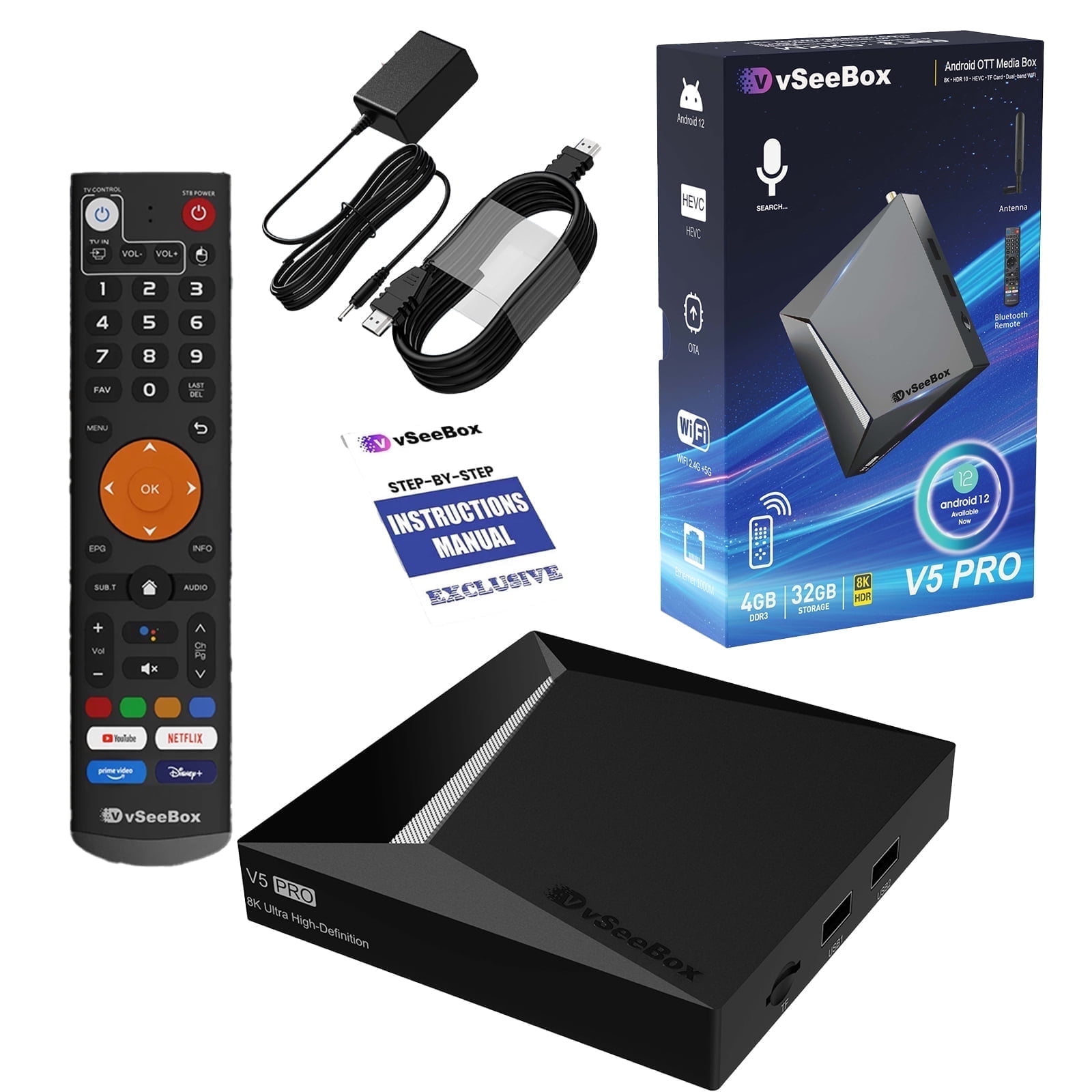 2025 New Box vSeeBox V5 Pro 4GB+32GB 6K HD - Walmart.com