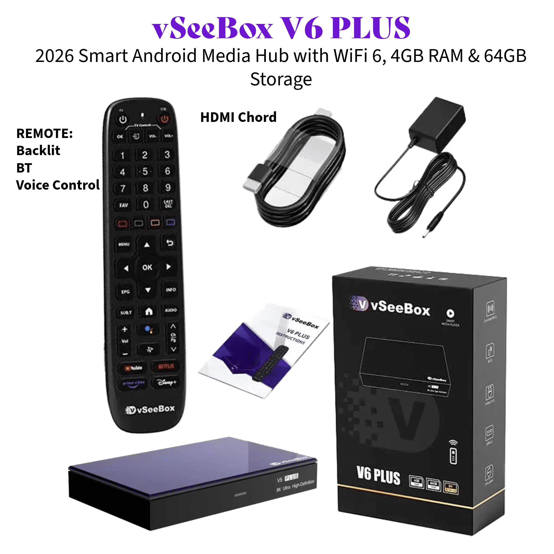 2025 New Box vSeeBox V6 PLUS 4GB+32GB 8K HD WiFi 6 - Walmart.com