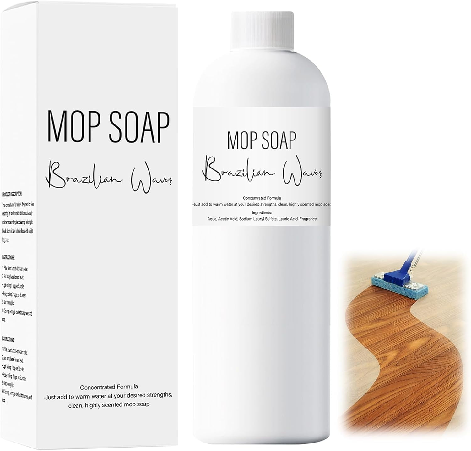 Brazilian Waves Mop Soap 120ML, 2025 New Mop Soap For Floor Cleaning ...