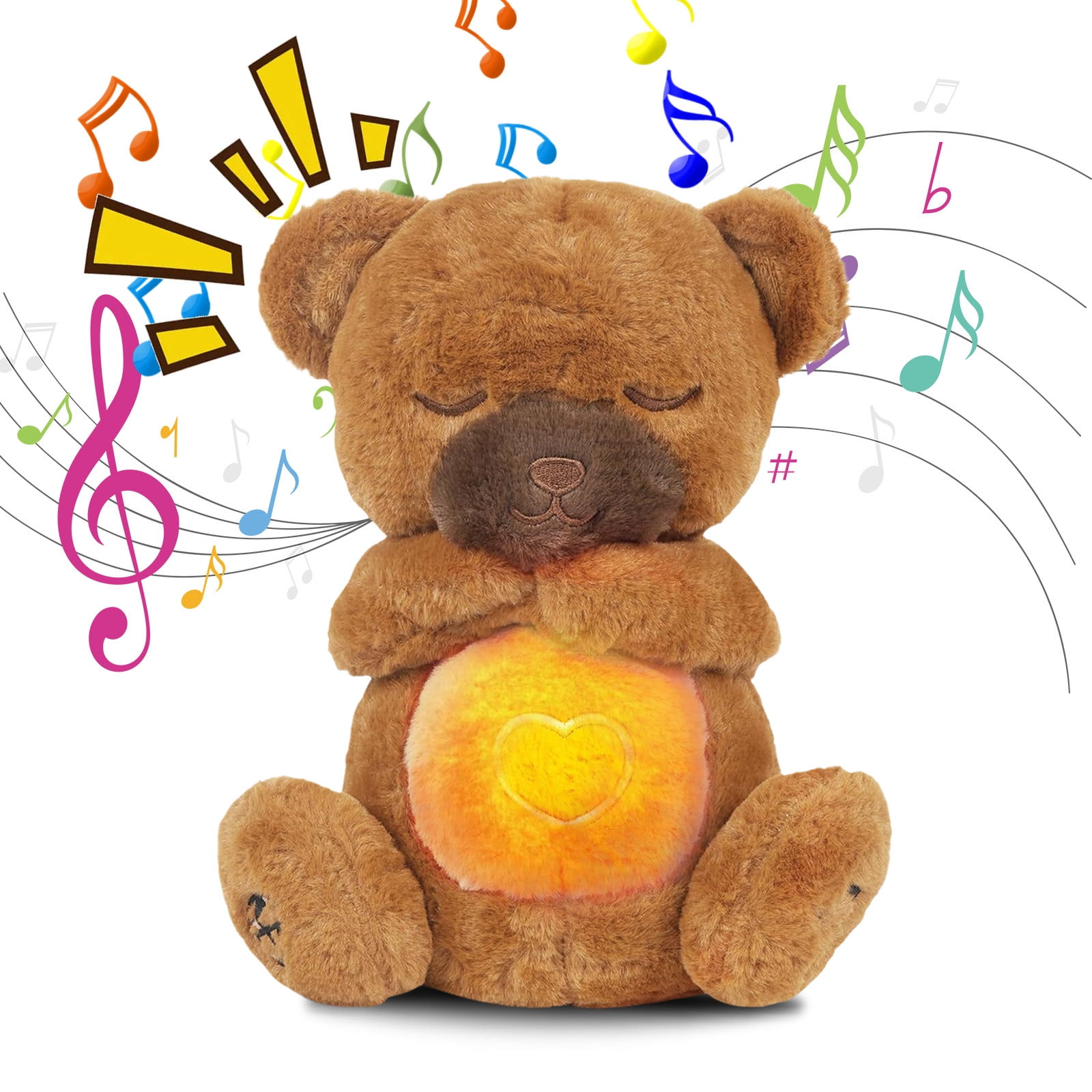 2025 New Breathing Stuffed Animal, Soothe Snuggle Bear Plush, Soothing ...