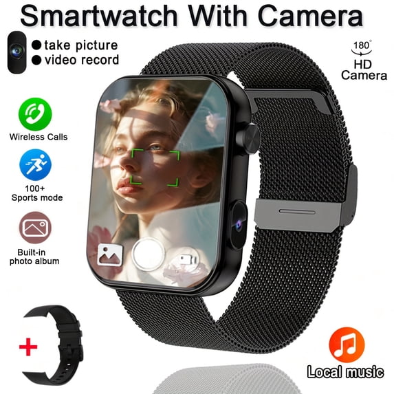 2025 New Built-in Camera Smartwatch, Photo Audio & Video Recording ...