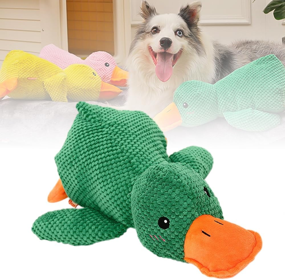2025 New Calming Duck Dog Toy - Soft Plush with Squeaker, Durable Chew Toy for Indoor Puppies ...