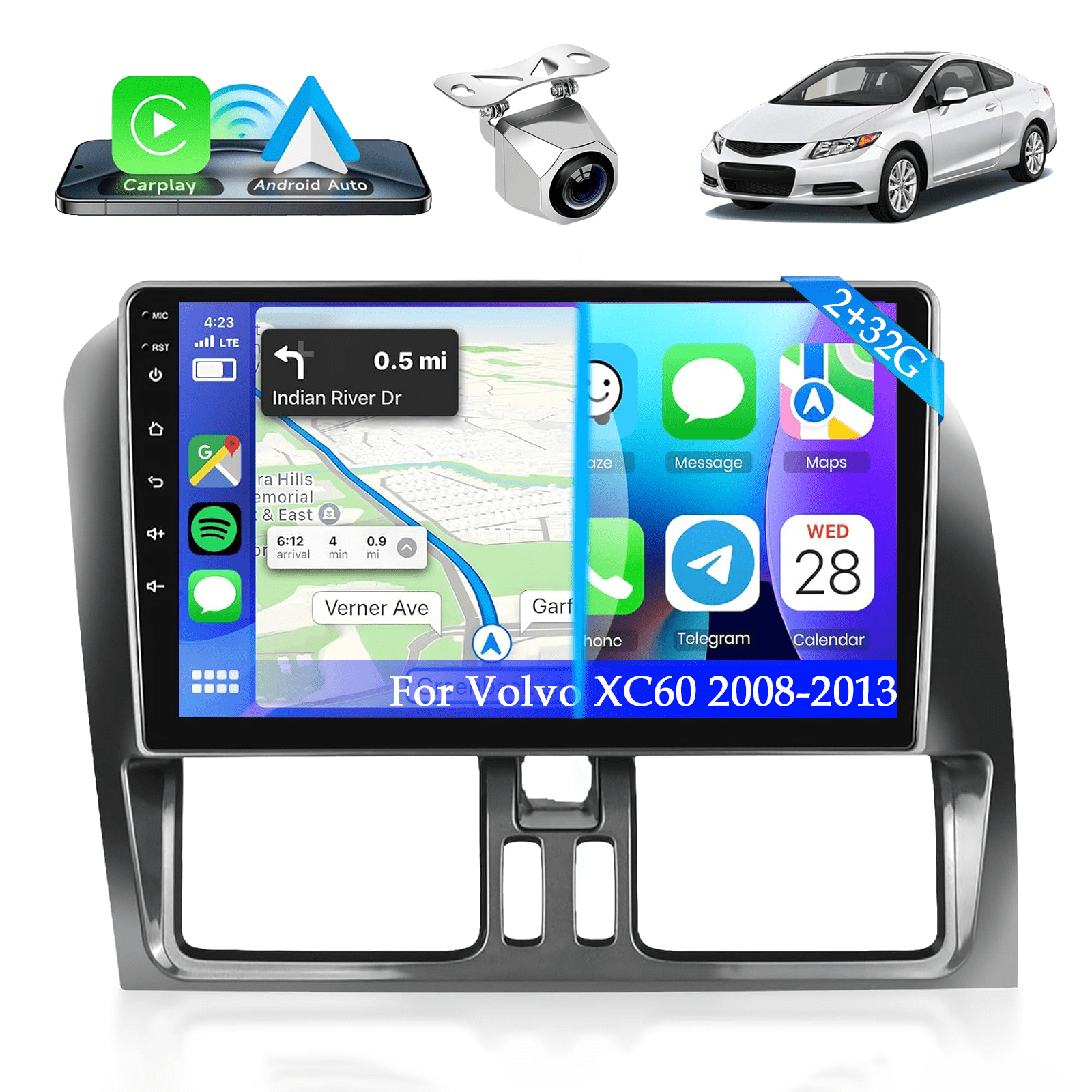 2025 New Car Radio Stereo for Volvo XC60 2008 2009 2010 2011 2012 2013 ...