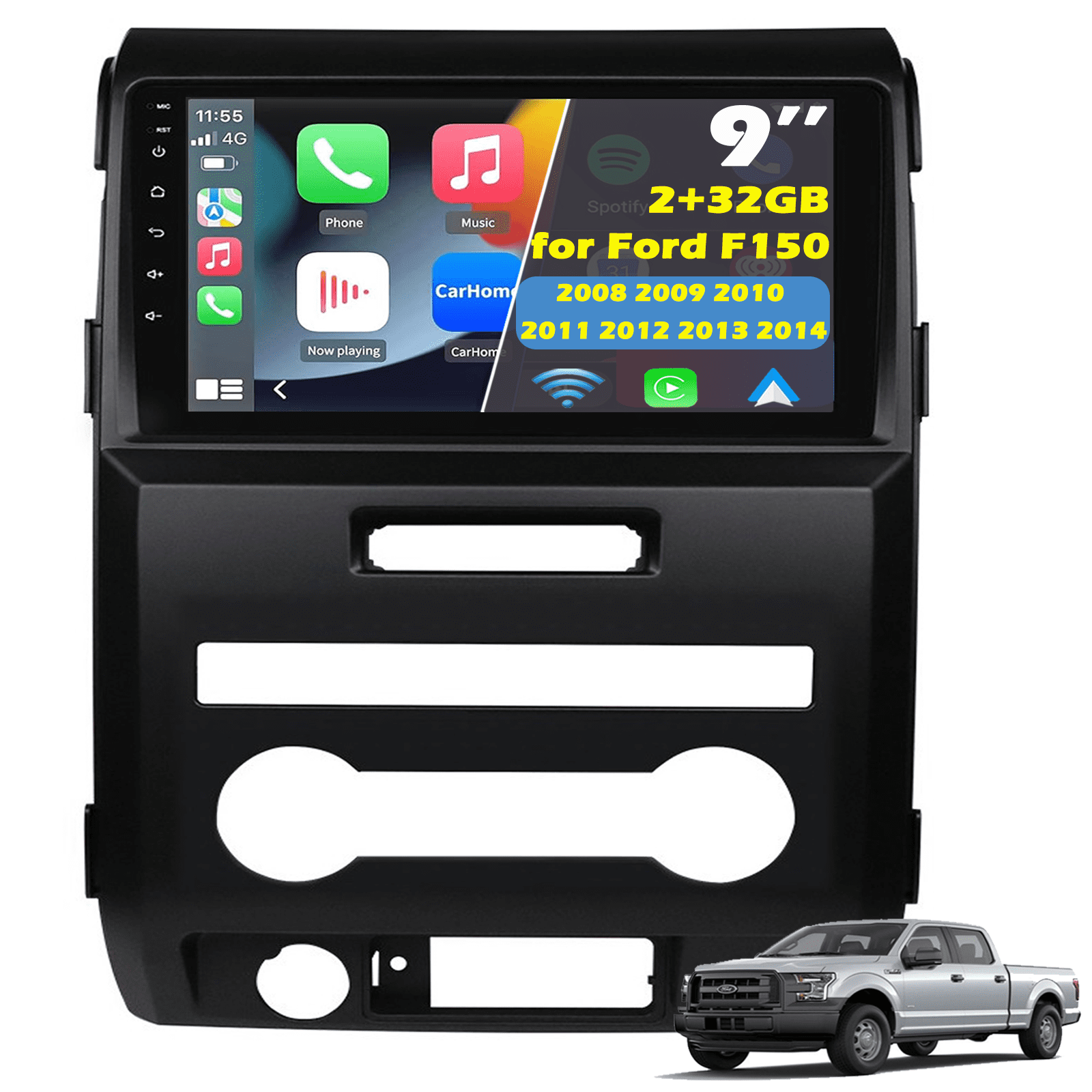 2025 New Car Stereo for Ford F150 2008 2009 2010 2011 2012 2013 2014,9 Inch IPS Touch Screen ...