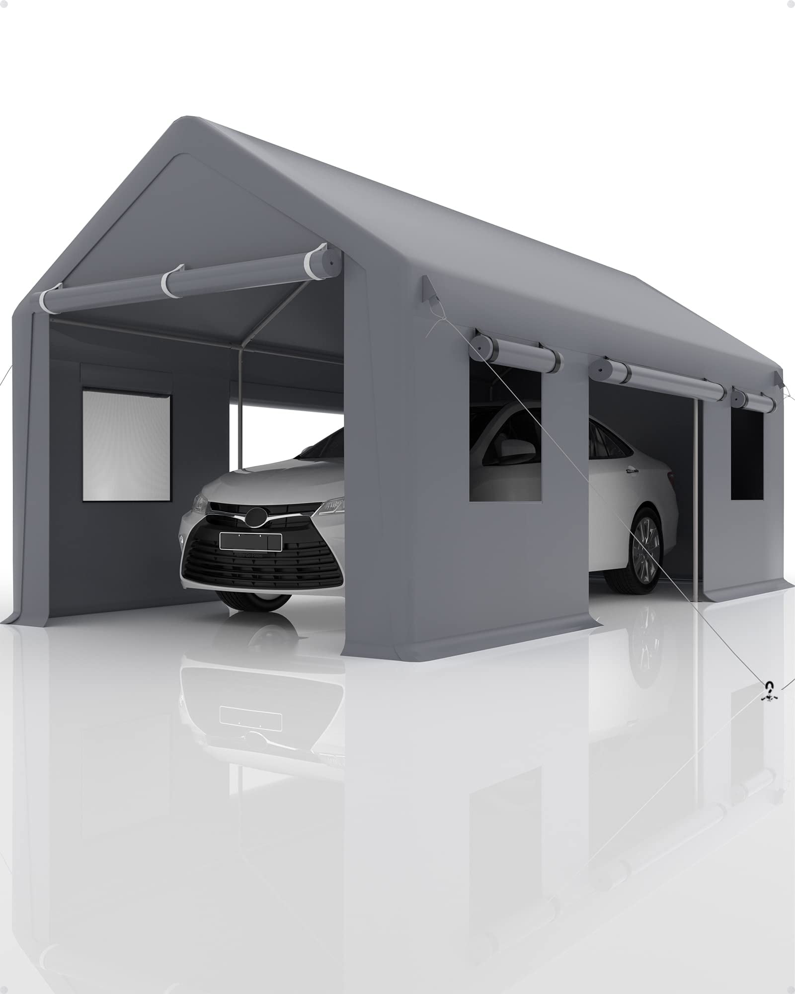 2025 New Carport 10'x20' Heavy Duty Portable Garage, 1.0 mm Steel Poles ...