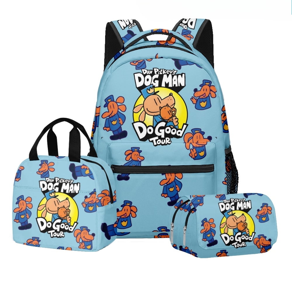 2025 New Cartoon Dog Man backpack 3-piece Set for Students and ...