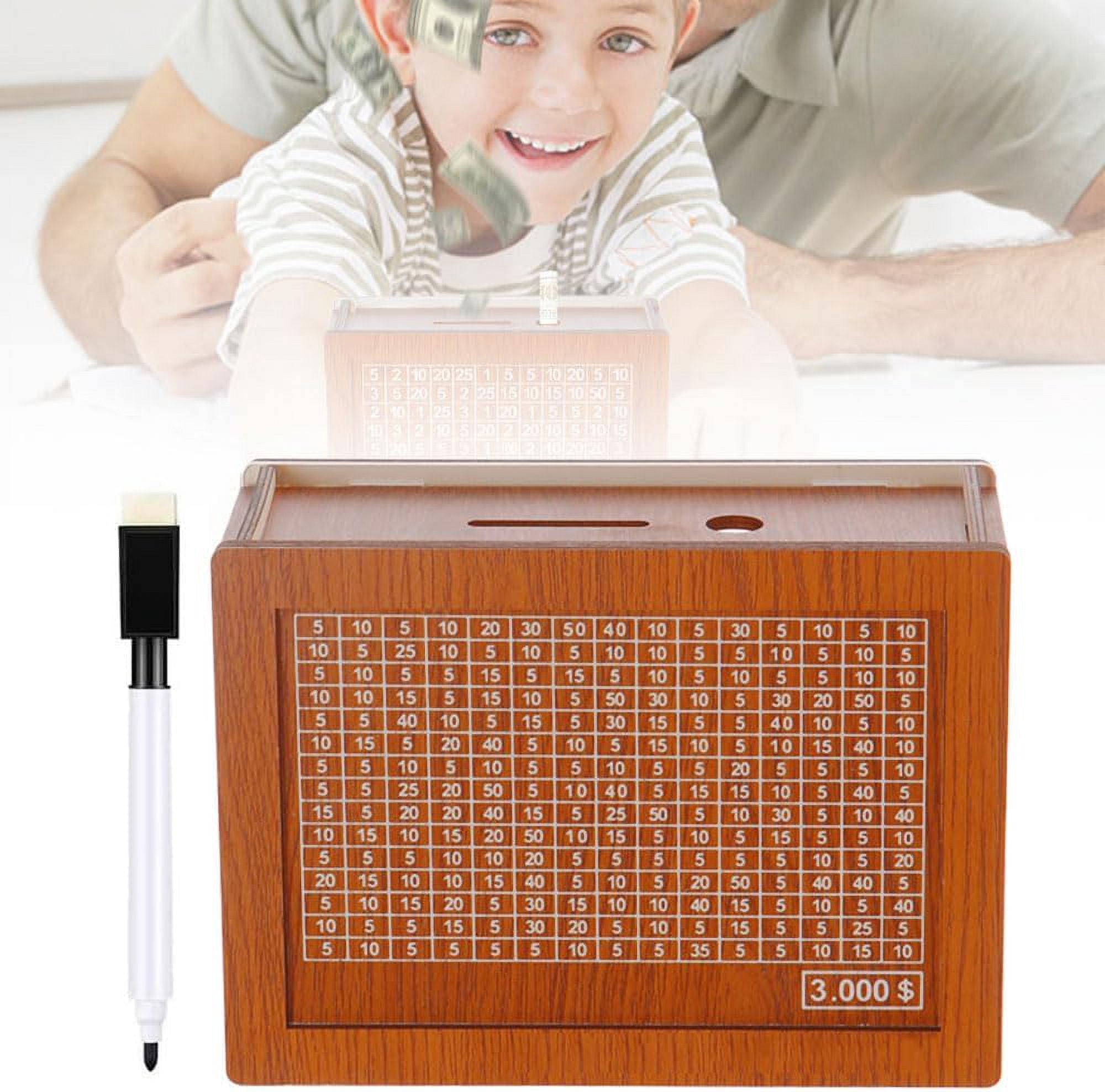 2025 New Cash Vault Wooden Savings Box, Wooden Cash Saver Money Box ...