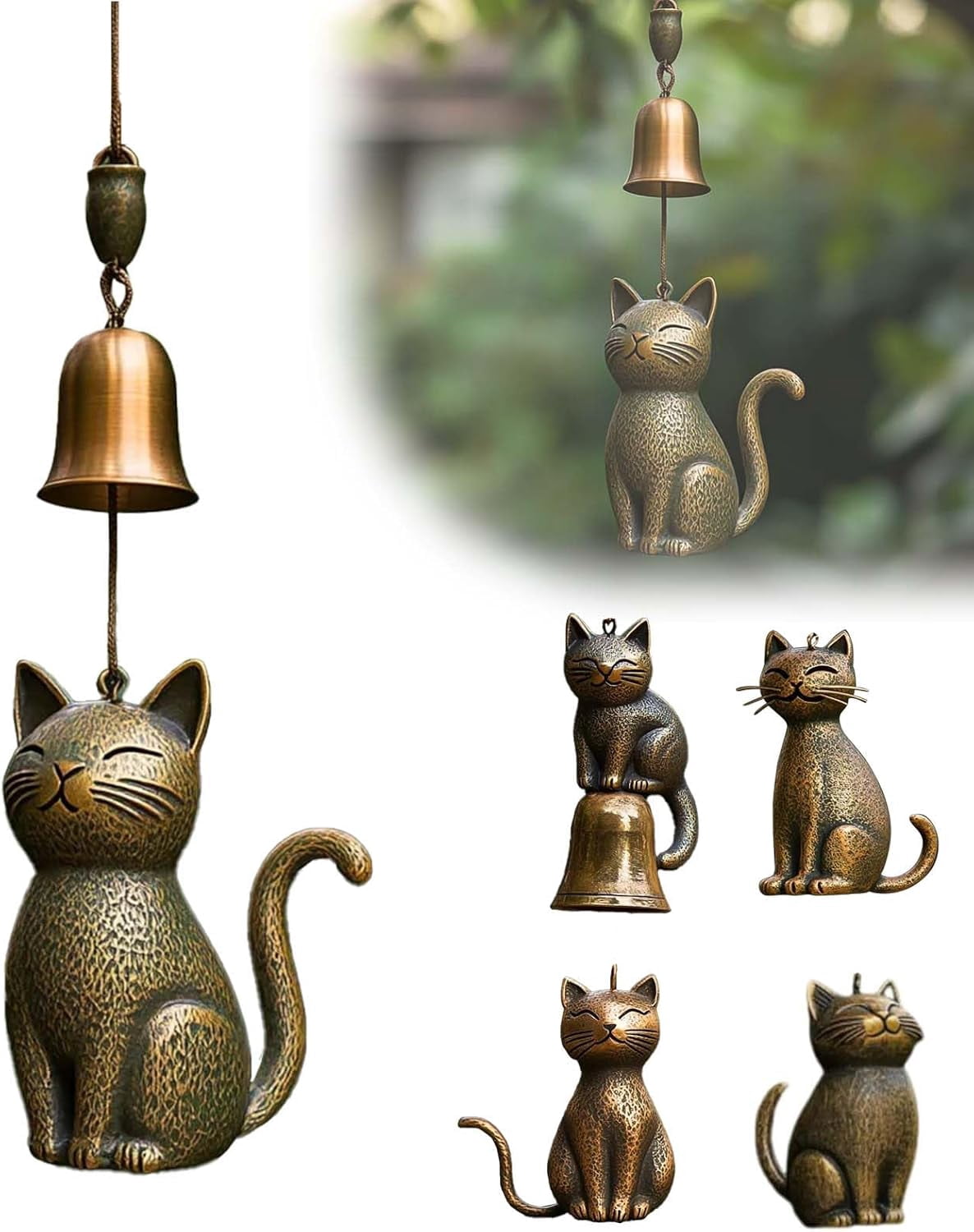 2025 New Cat Wind Chime Cat Wind Chimes for Outside, Gifts for Women ...
